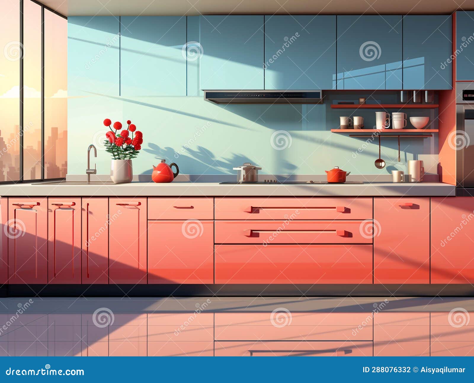 Front Image of Modern Home Kitchen Cabinet with Minimalist Style Design ...