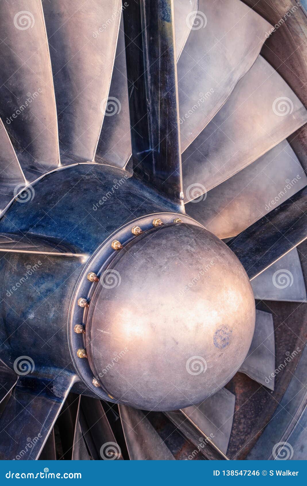 Close Up of Jet Engine Vanes and Fan Blades, Abstract. Stock Photo ...