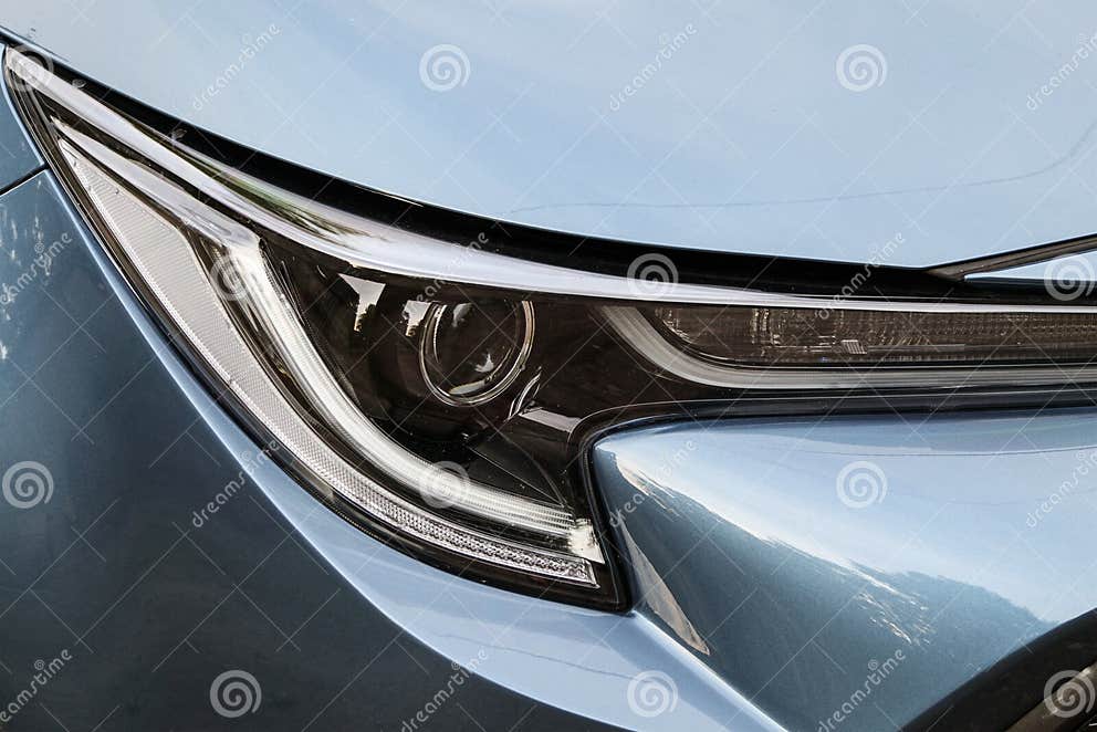 Front Led Light of a Modern Car Stock Photo - Image of lamp, automobile ...