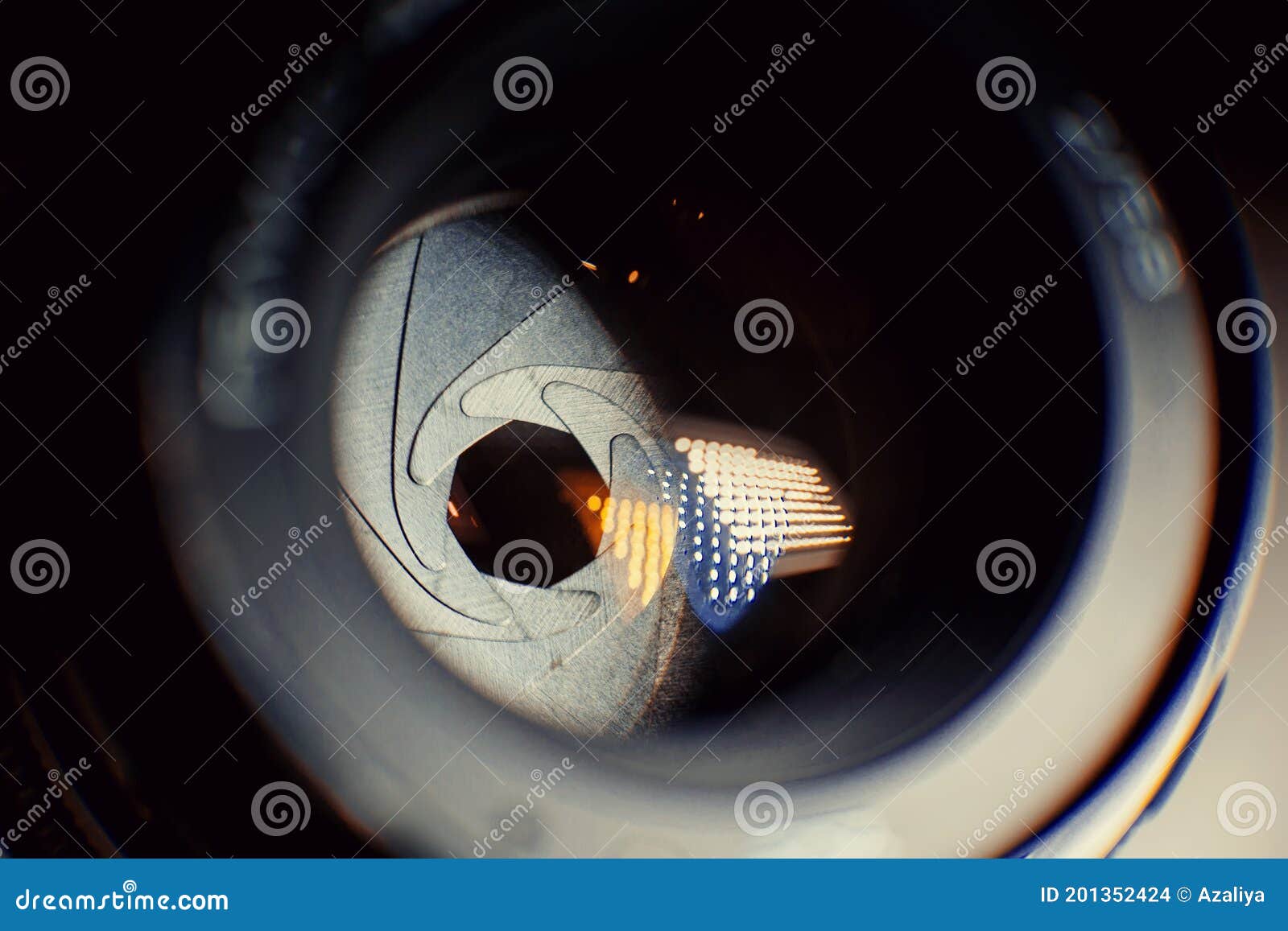 The Front Lens of the Lens and the Aperture Stock Photo - Image of ...