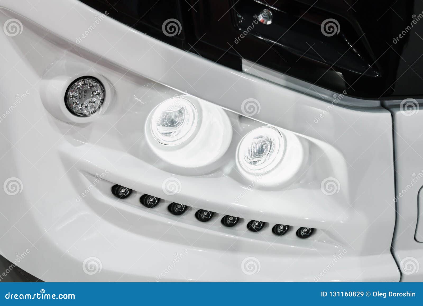 Front Light of a Car, Bus or Truck. Modern Led Stock Image - Image of ...