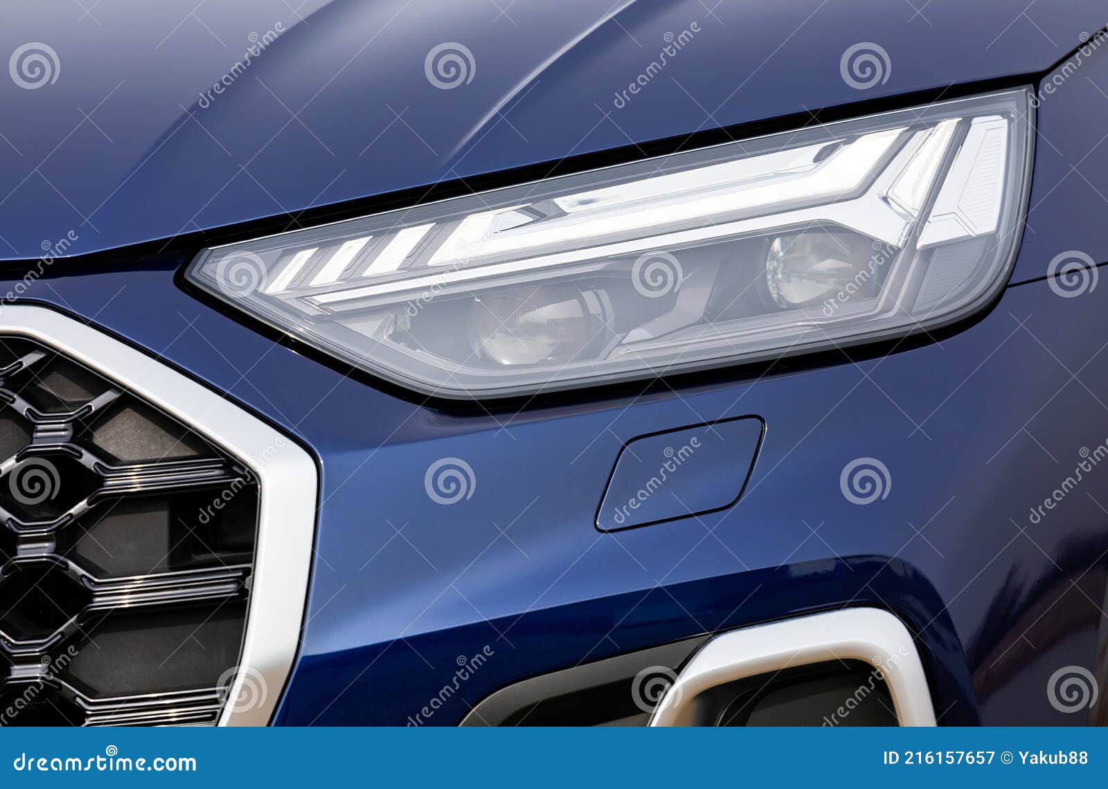 Front light of a car stock image. Image of grating, vehicle - 216157657