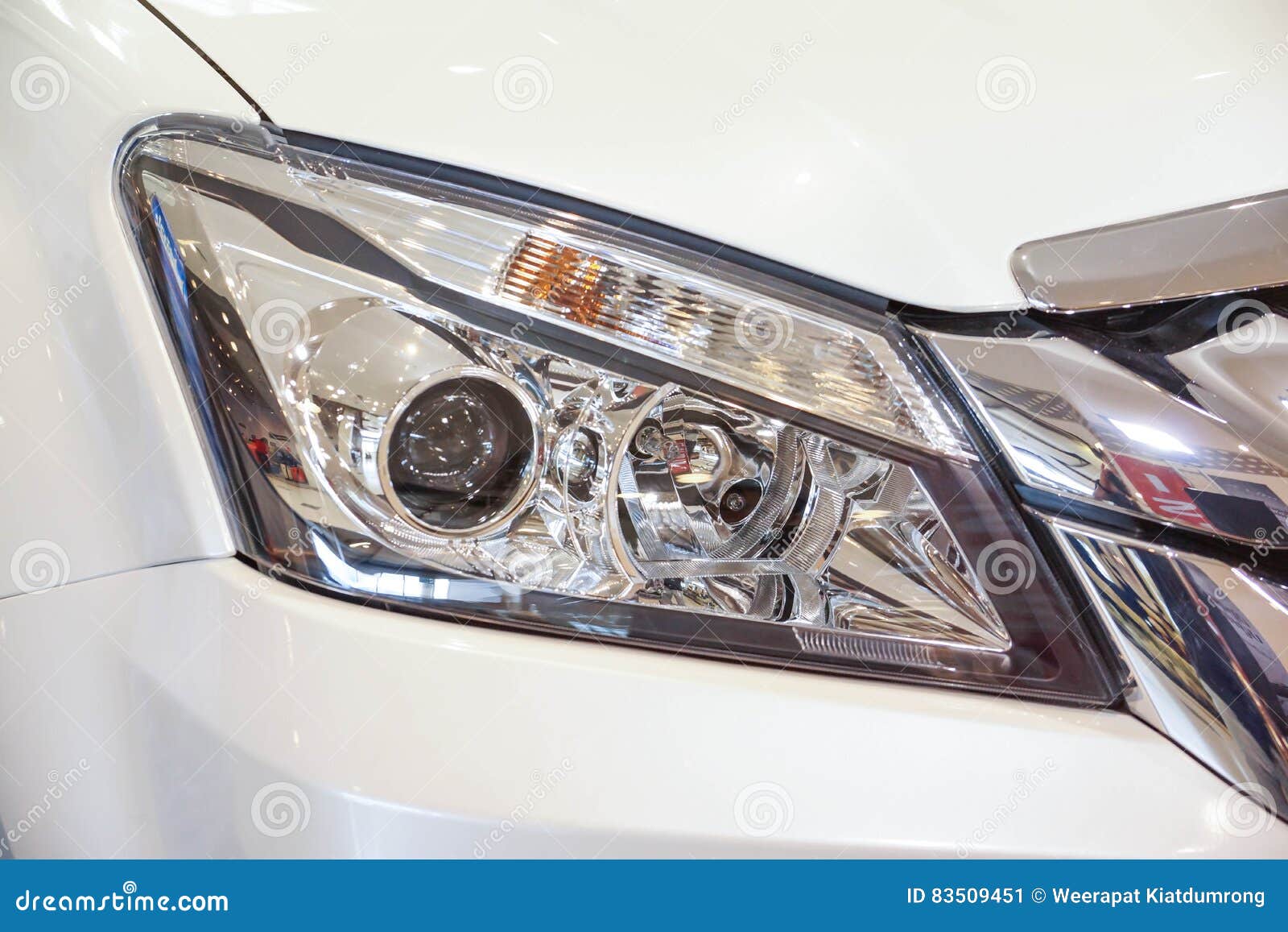 Front light of a car stock image. Image of modern, head - 83509451