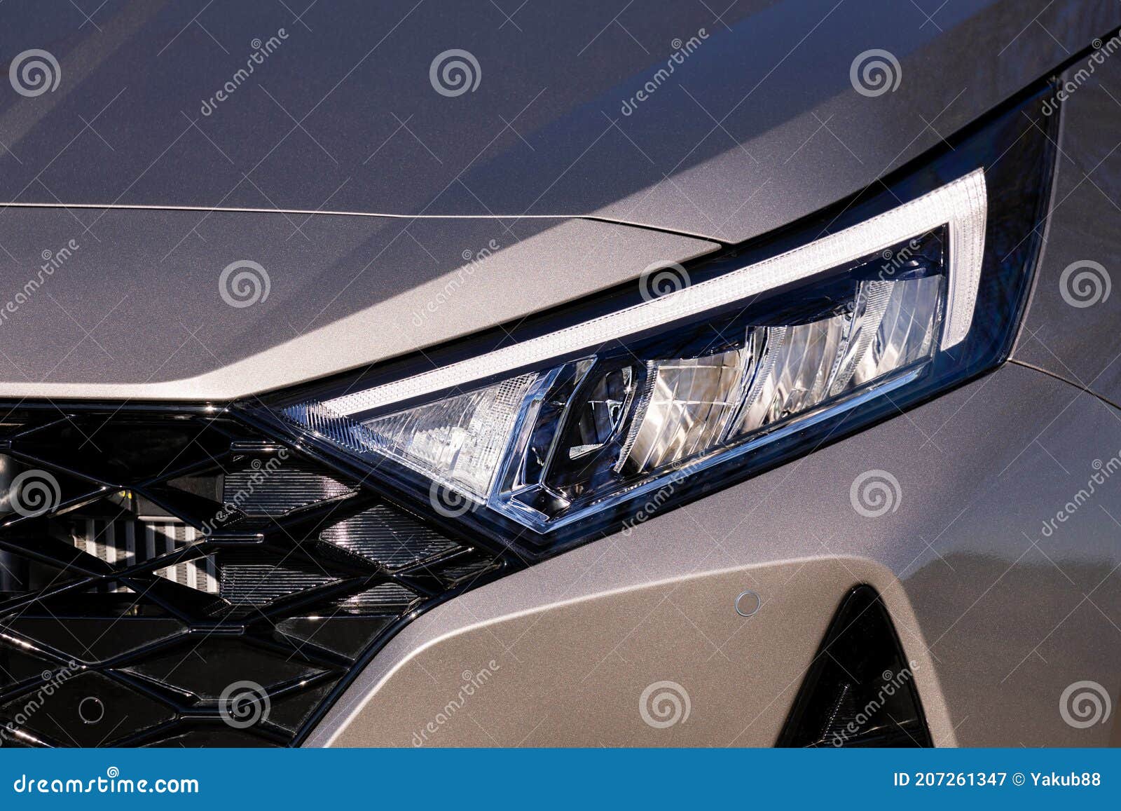 Front light of a car stock image. Image of automobile - 207261347