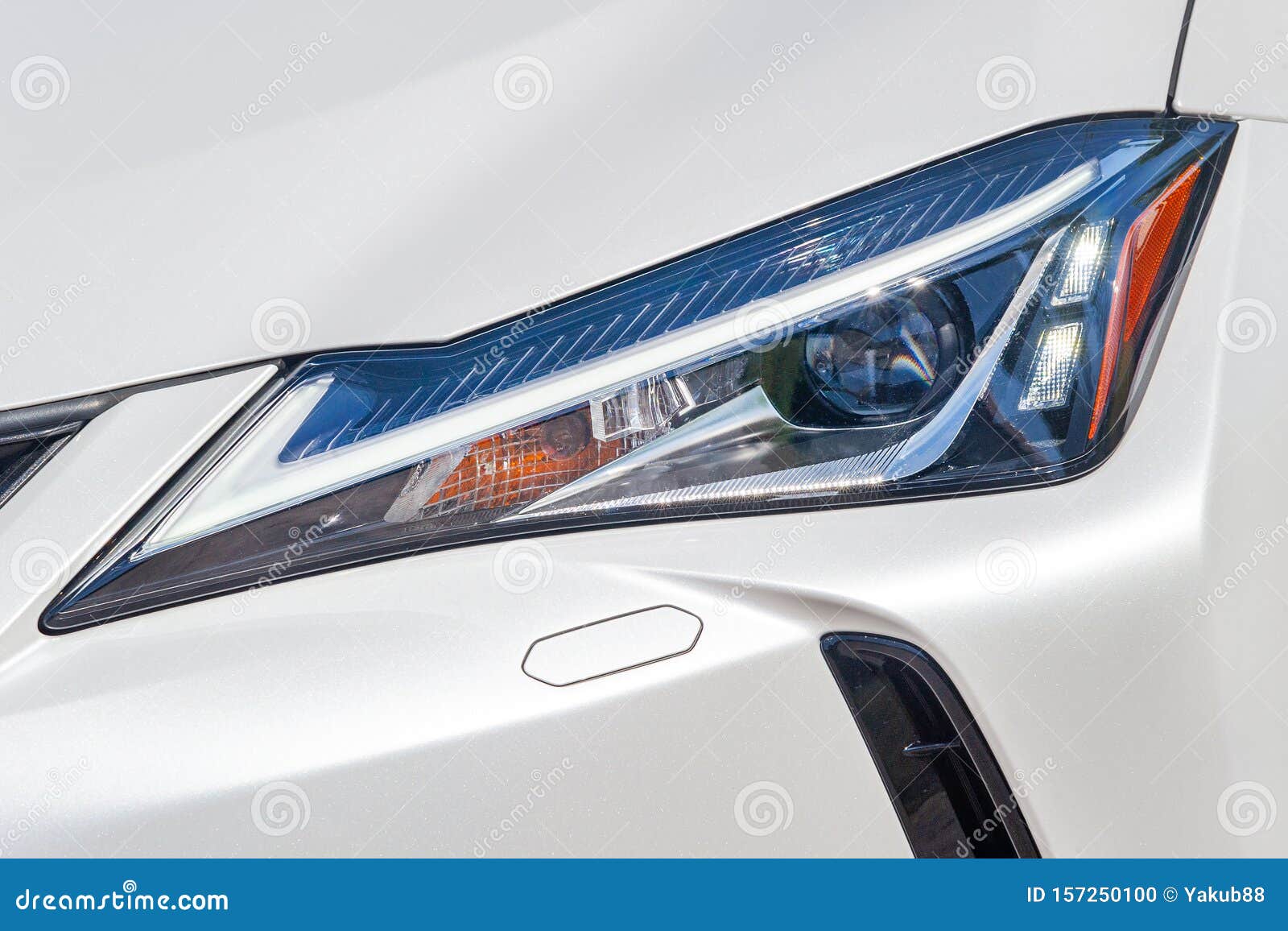 Front light of a car stock photo. Image of transport - 157250100