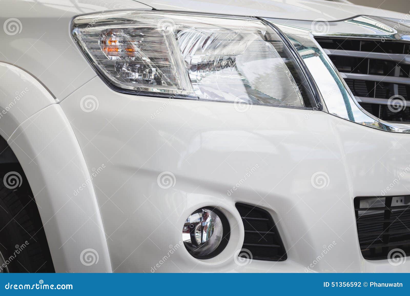 Front light of new car stock photo. Image of transport - 51356592
