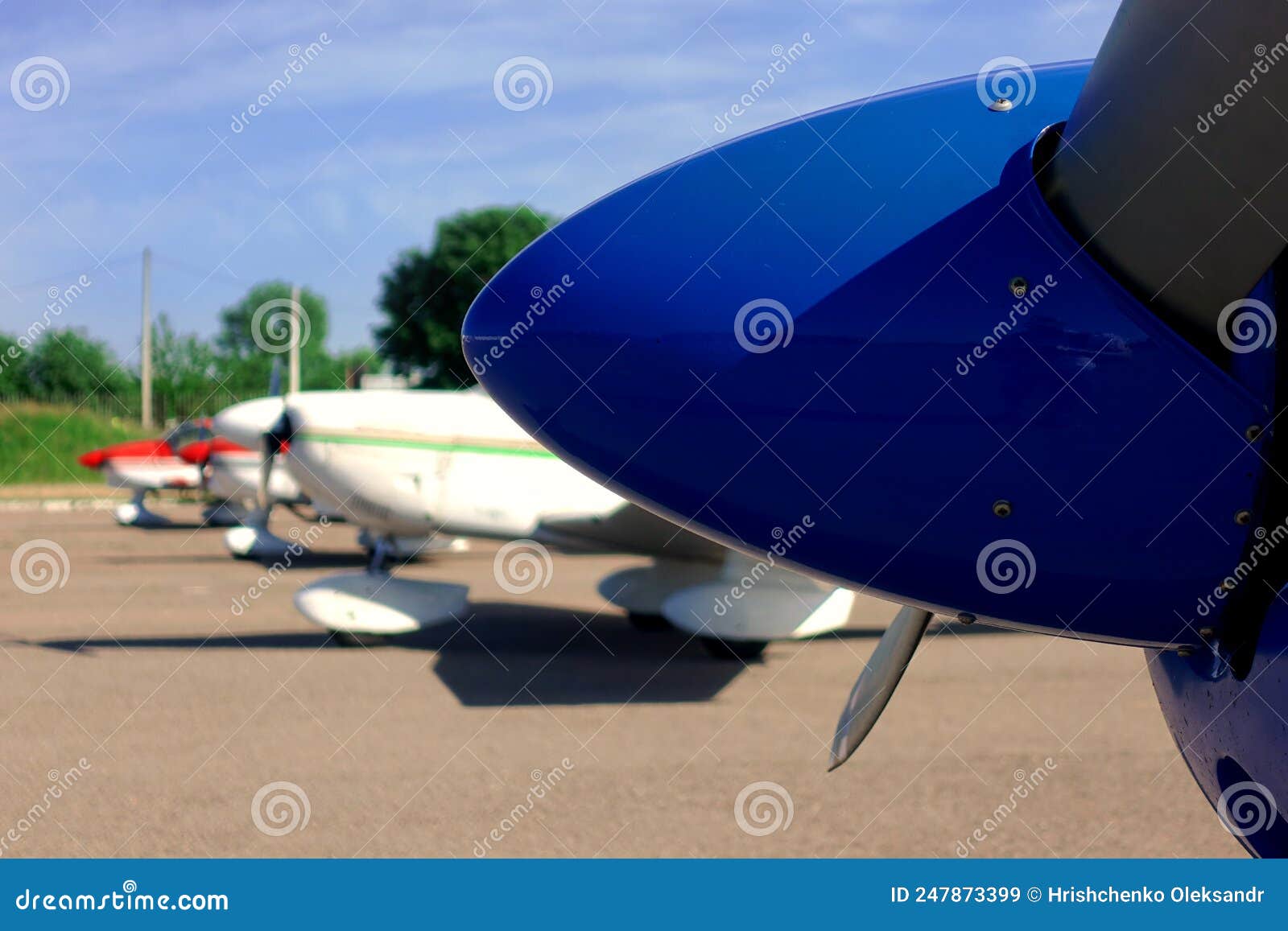 The Front of a Light Single-engine Aircraft Stock Image - Image of ...