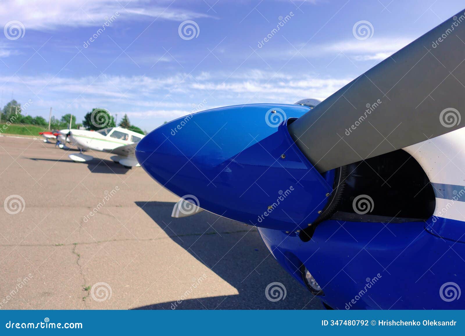 The Front of a Light Single-engine Aircraft Stock Photo - Image of ...