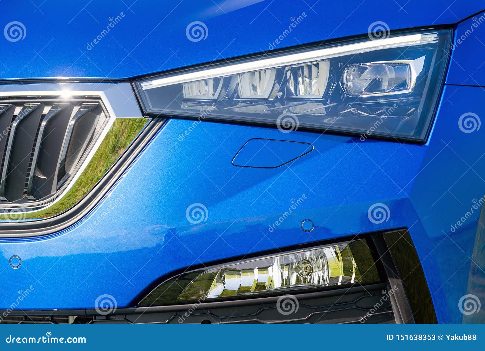 Front lights of a car stock image. Image of modern, front - 151638353