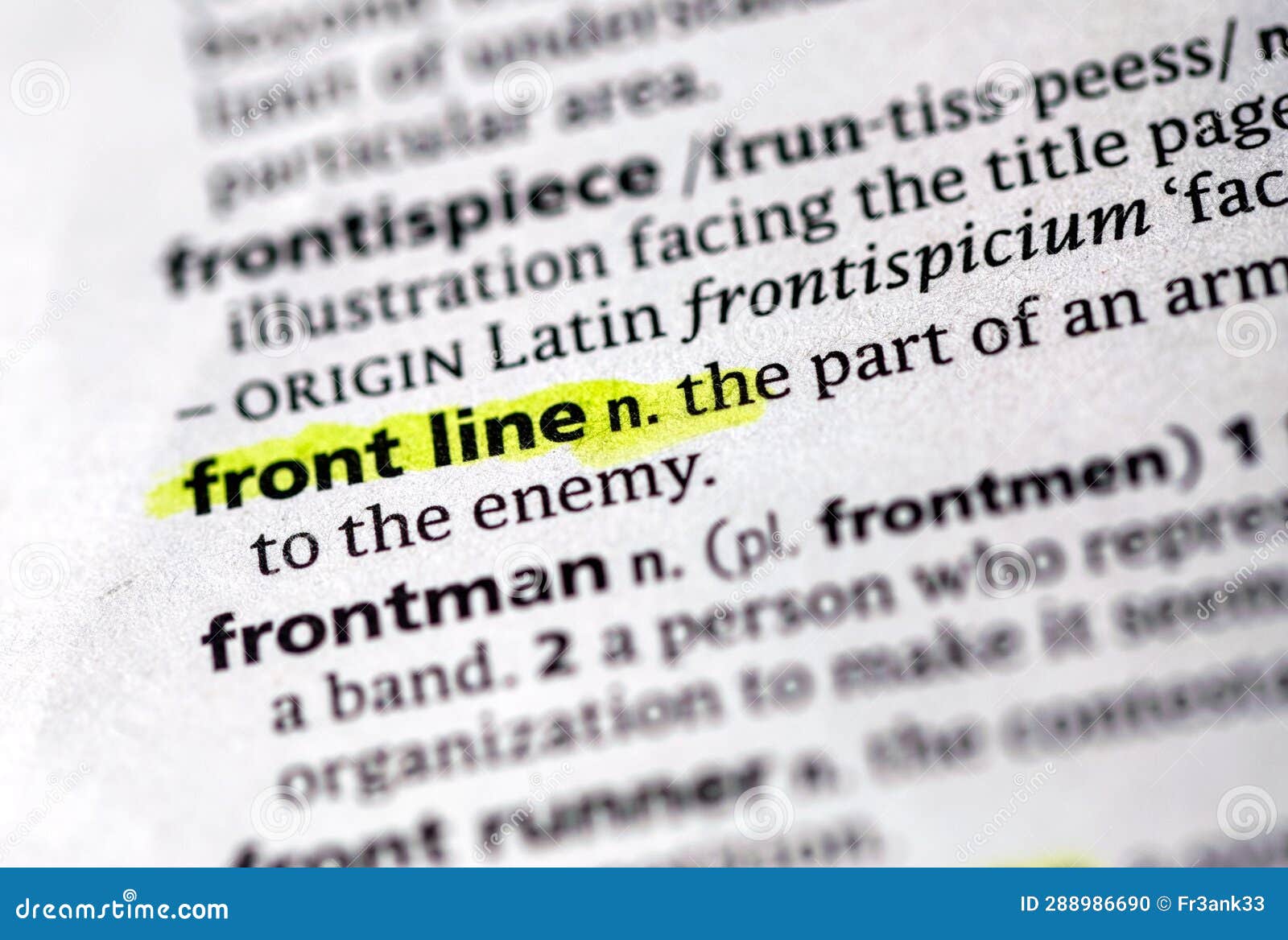 Front line stock photo. Image of conscrips, army, words - 288986690