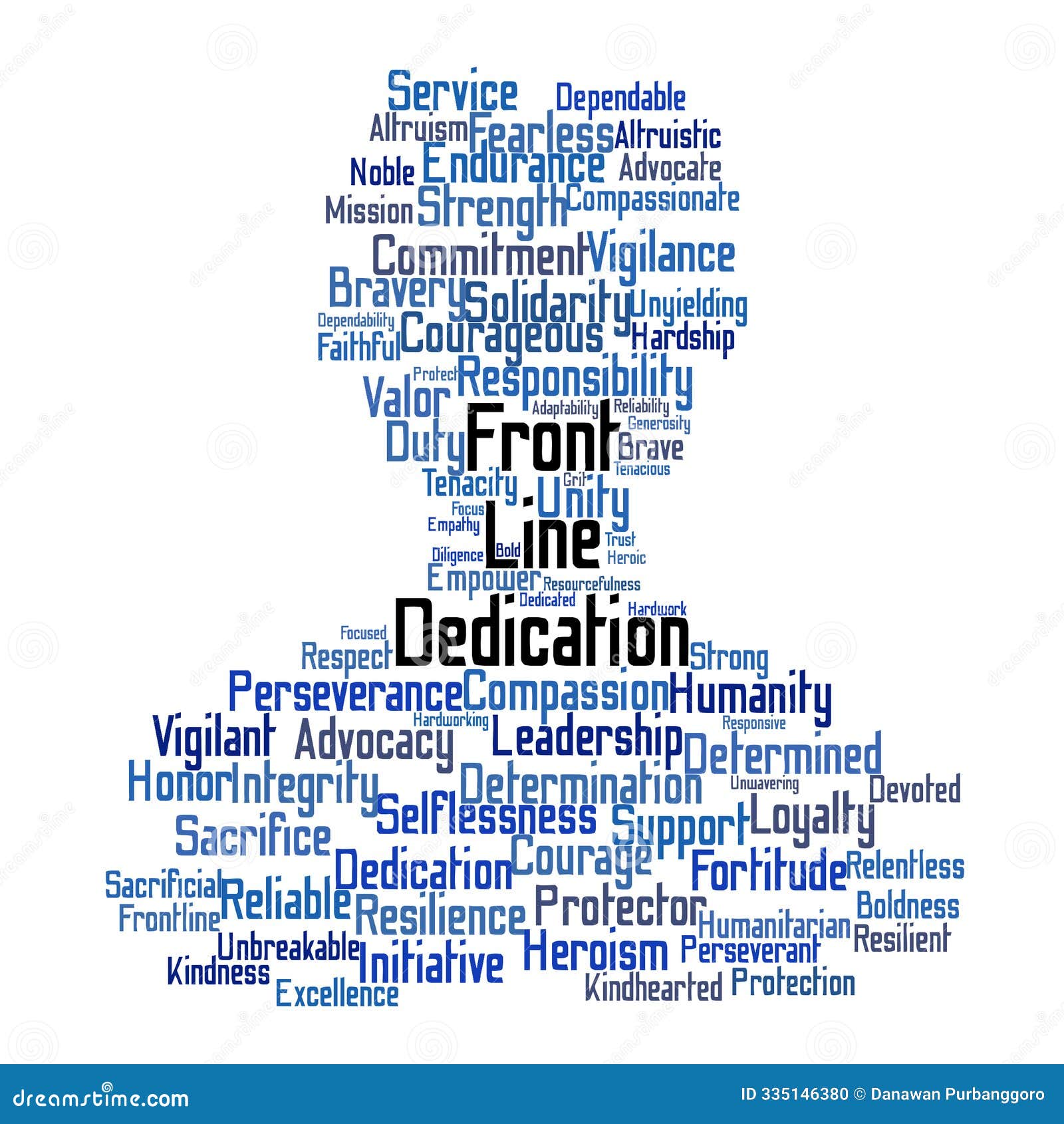 Front Line Dedication Word Cloud Stock Illustration - Illustration of ...