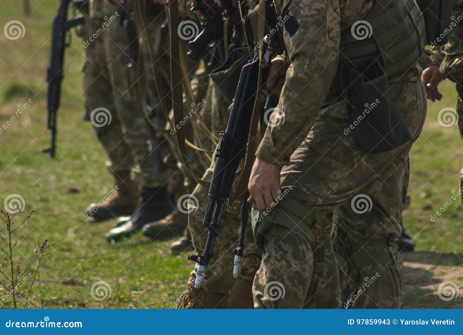 Front Line. Military Attack on Battlefield from Ambush Stock Image ...