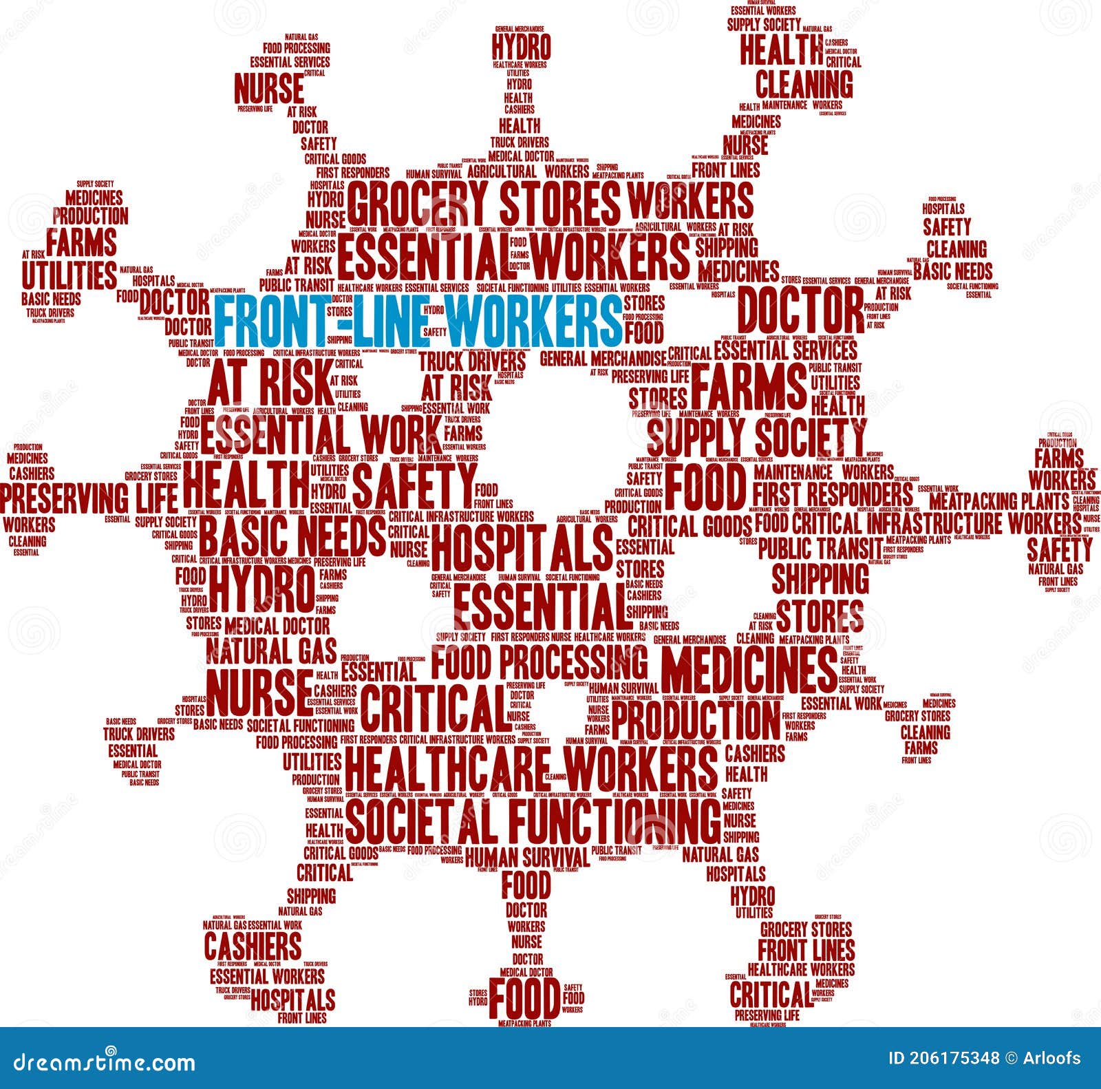 Front Line Workers Word Cloud Stock Vector - Illustration of hospitals ...