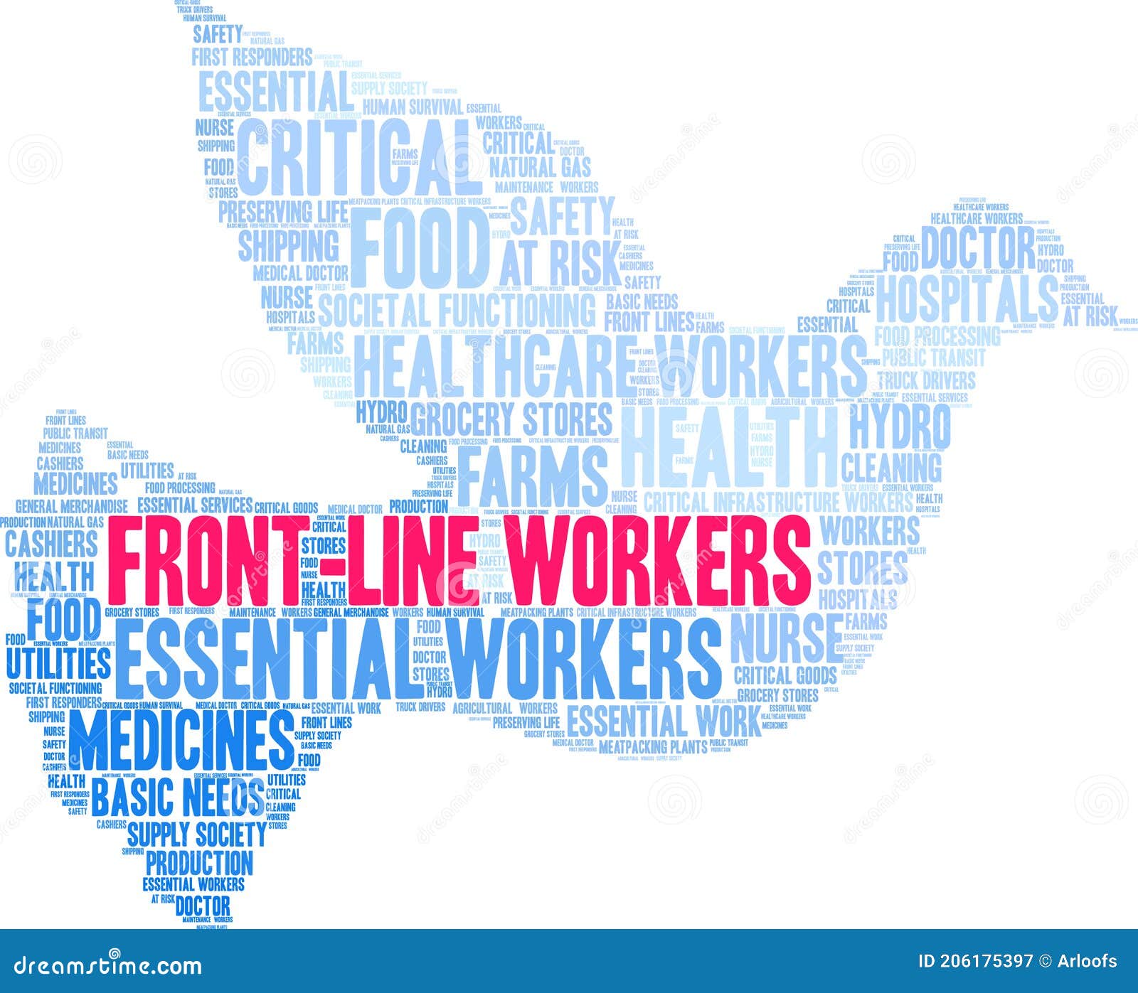 Front Line Workers Word Cloud Stock Vector - Illustration of goods ...