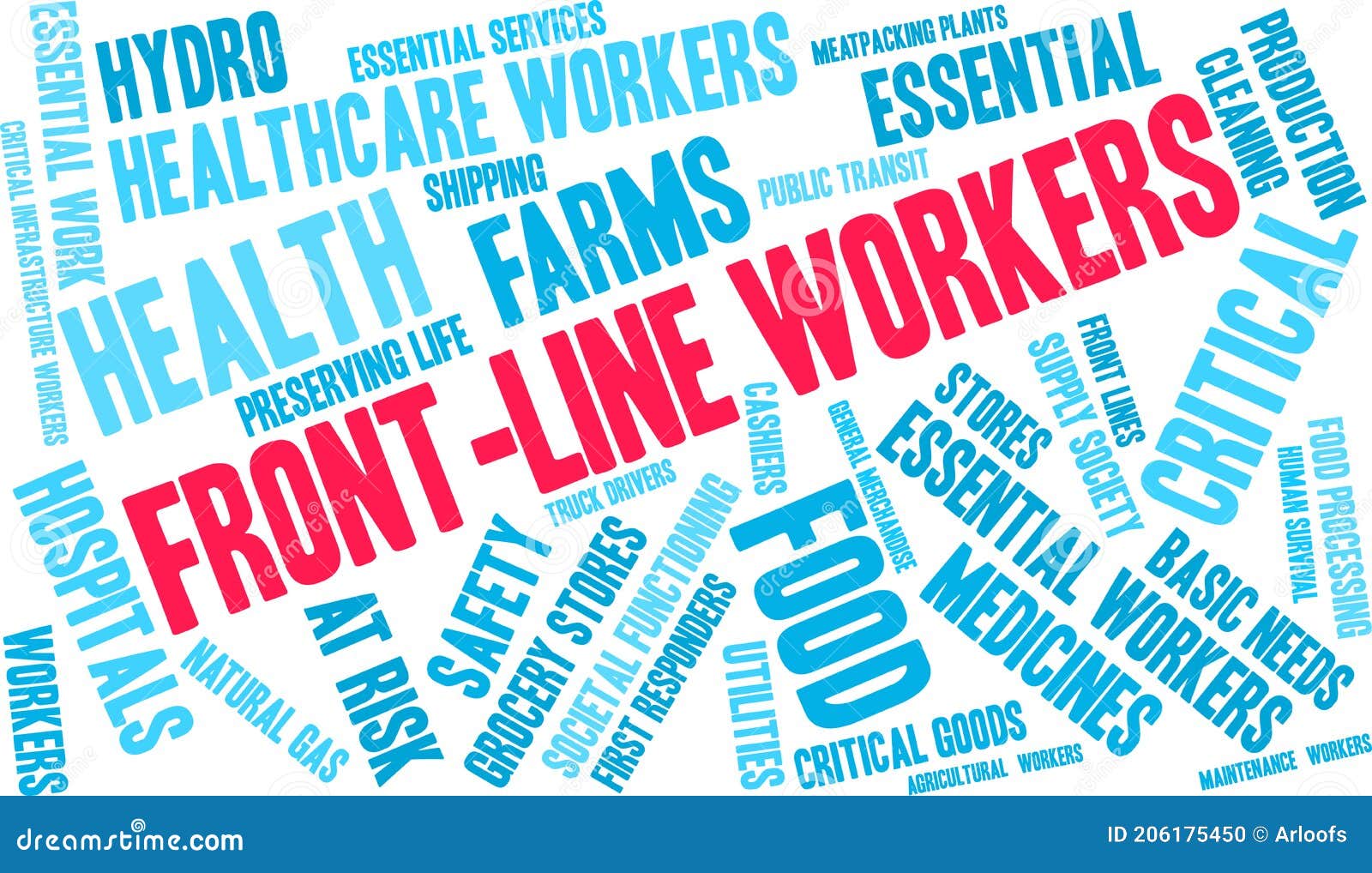 Front Line Workers Word Cloud Stock Vector - Illustration of janitors ...