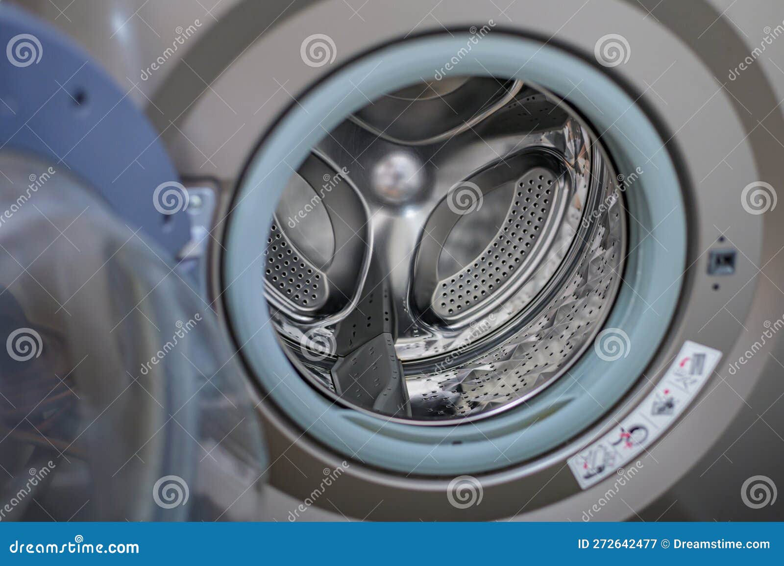 A Front Load Washer with Door Open. Stock Image - Image of chore ...