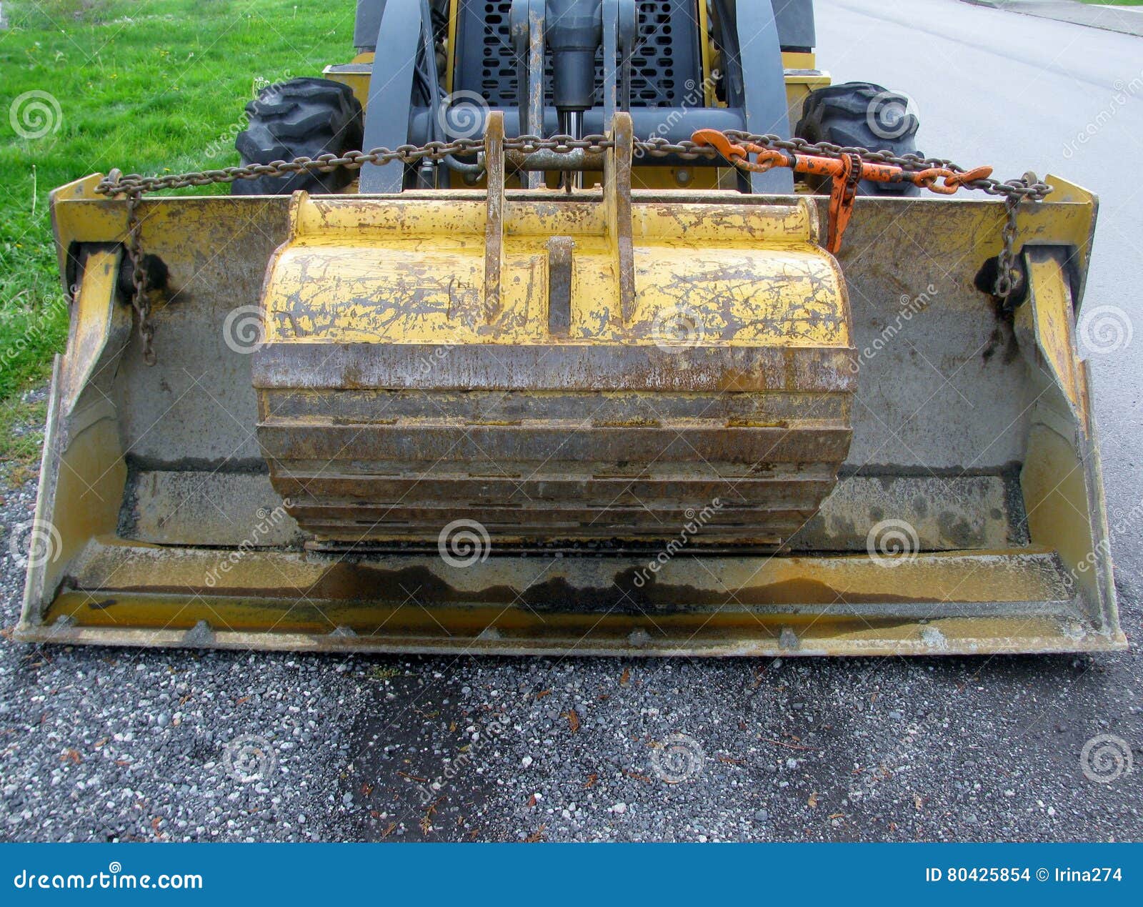 Front Loader Bucket and Scoop Stock Photo - Image of front, hanging ...