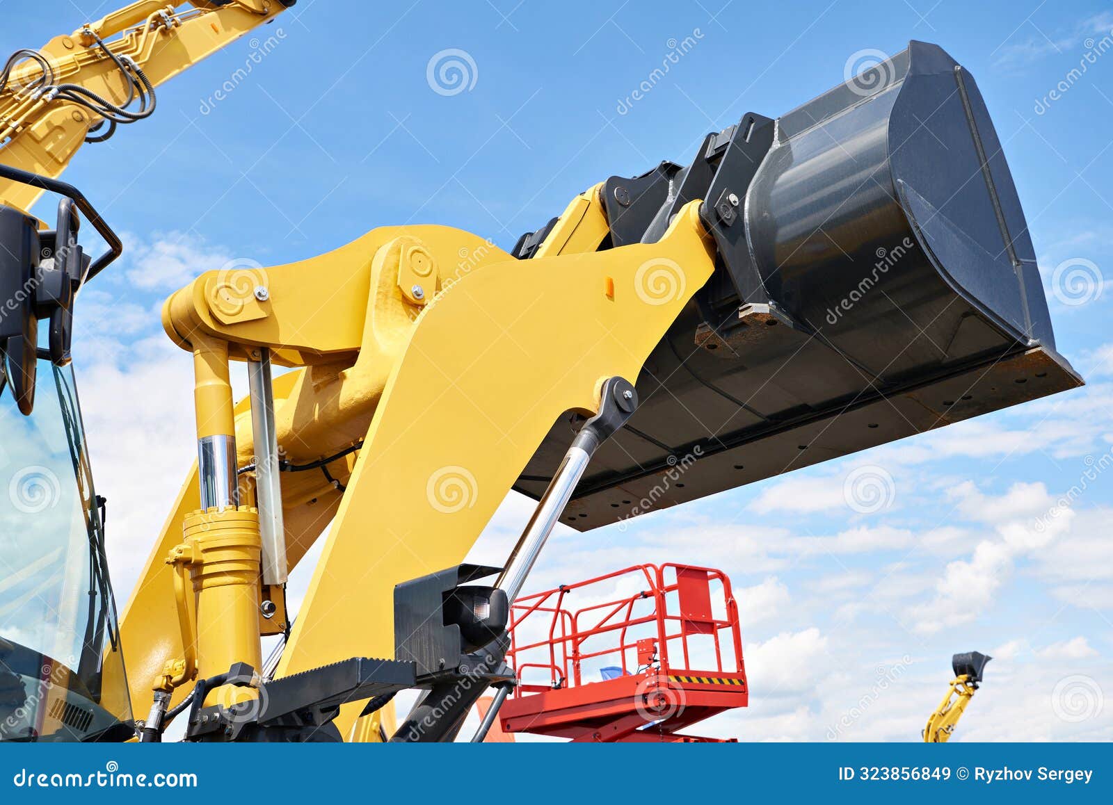Front loader buckets stock image. Image of heavy, lift - 323856849