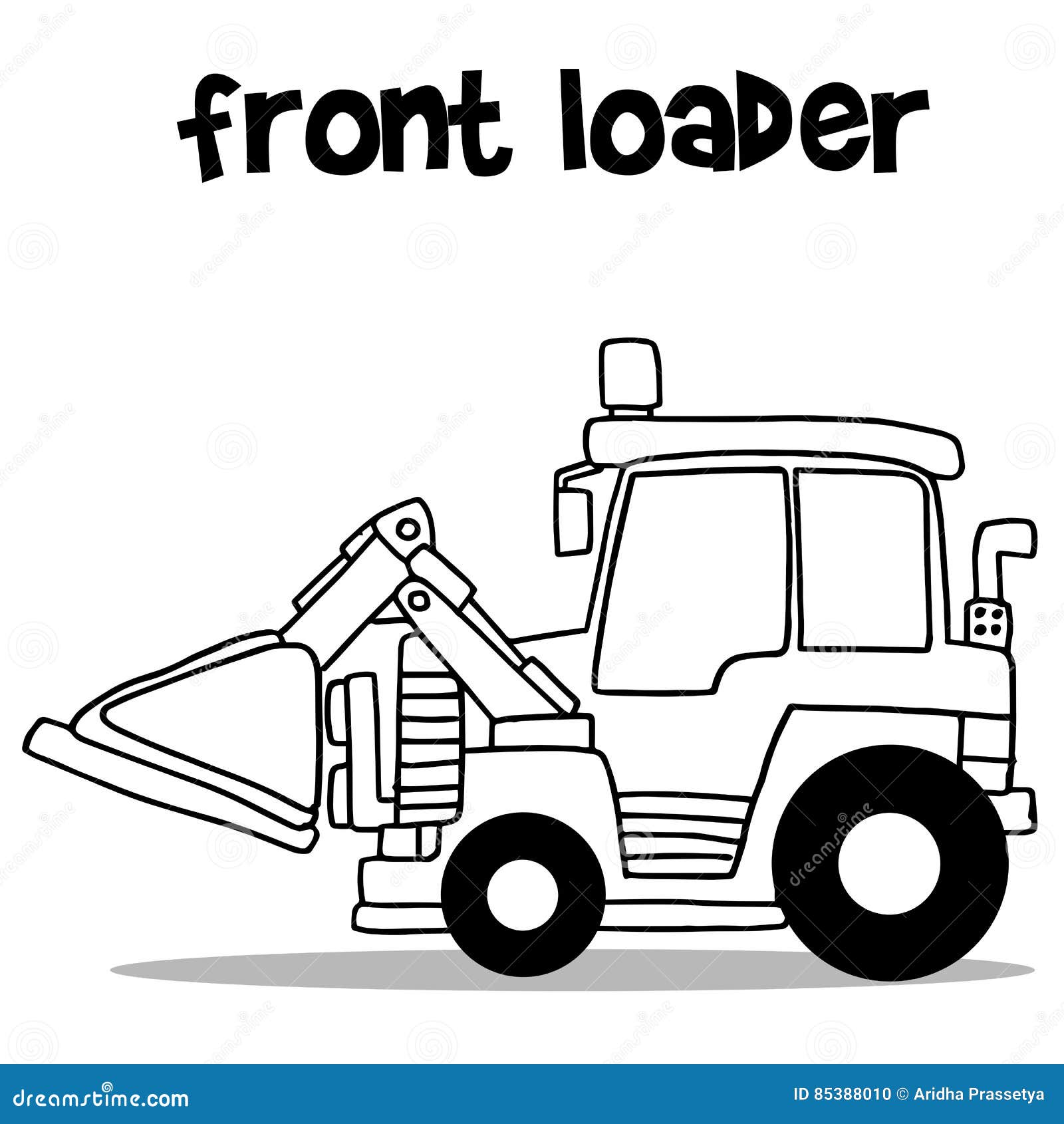 Front Loader with Hand Draw Stock Vector - Illustration of automobile ...
