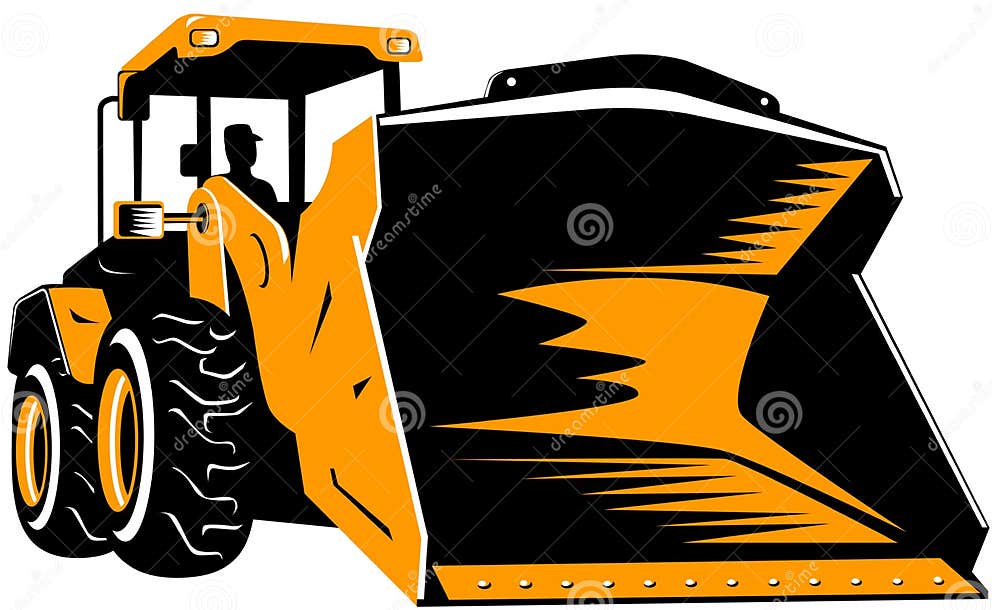 Front Loader Isolated on White Stock Illustration - Illustration of ...