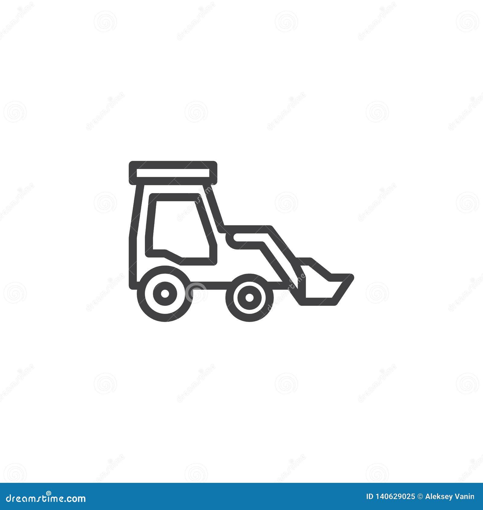 Front loader line icon stock vector. Illustration of linear - 140629025