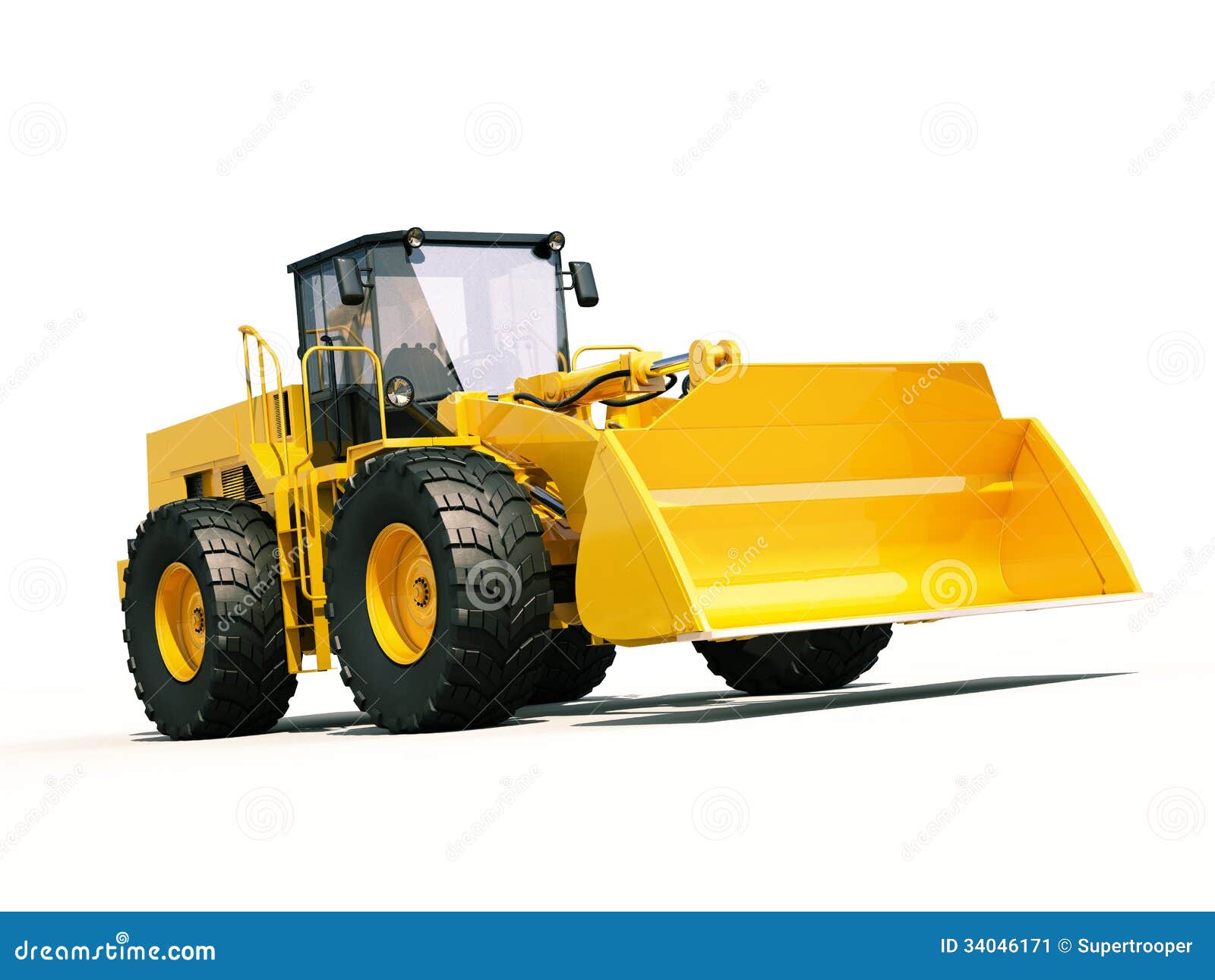 Front Loader Black And White Cartoon Vector | CartoonDealer.com #4273767