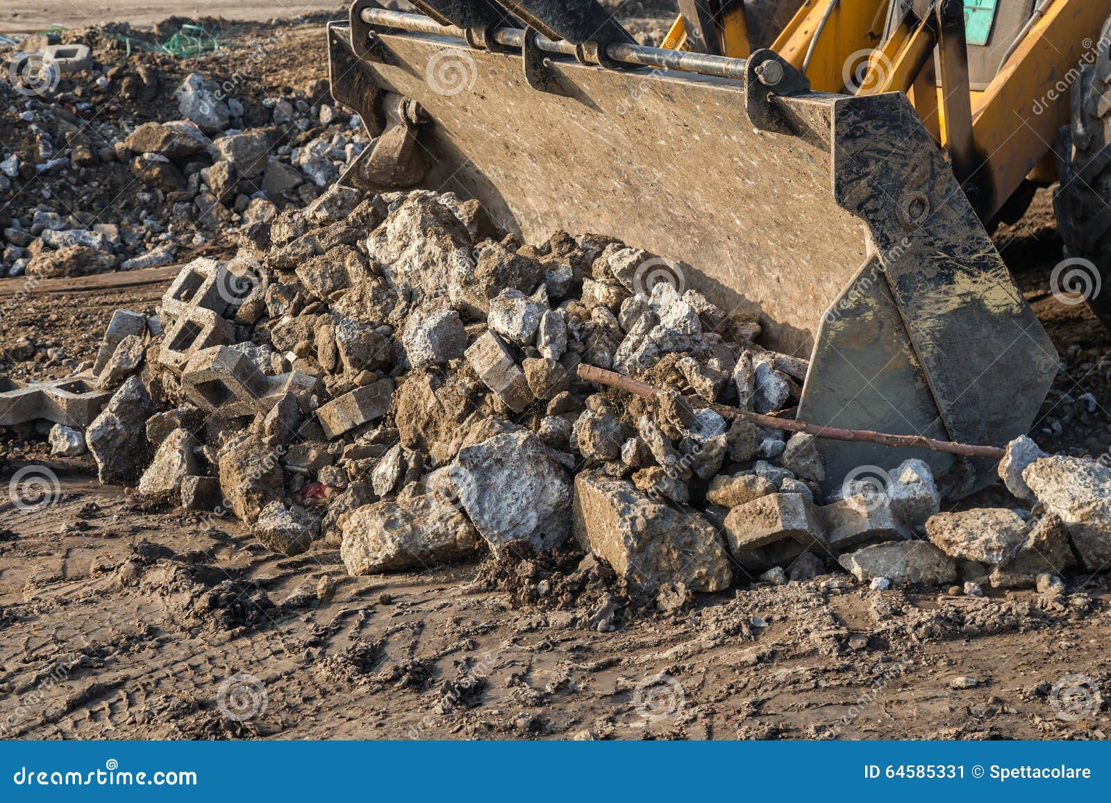 Concrete Waste Bin Filled With Trash Standing On A Sidewalk Covered In ...