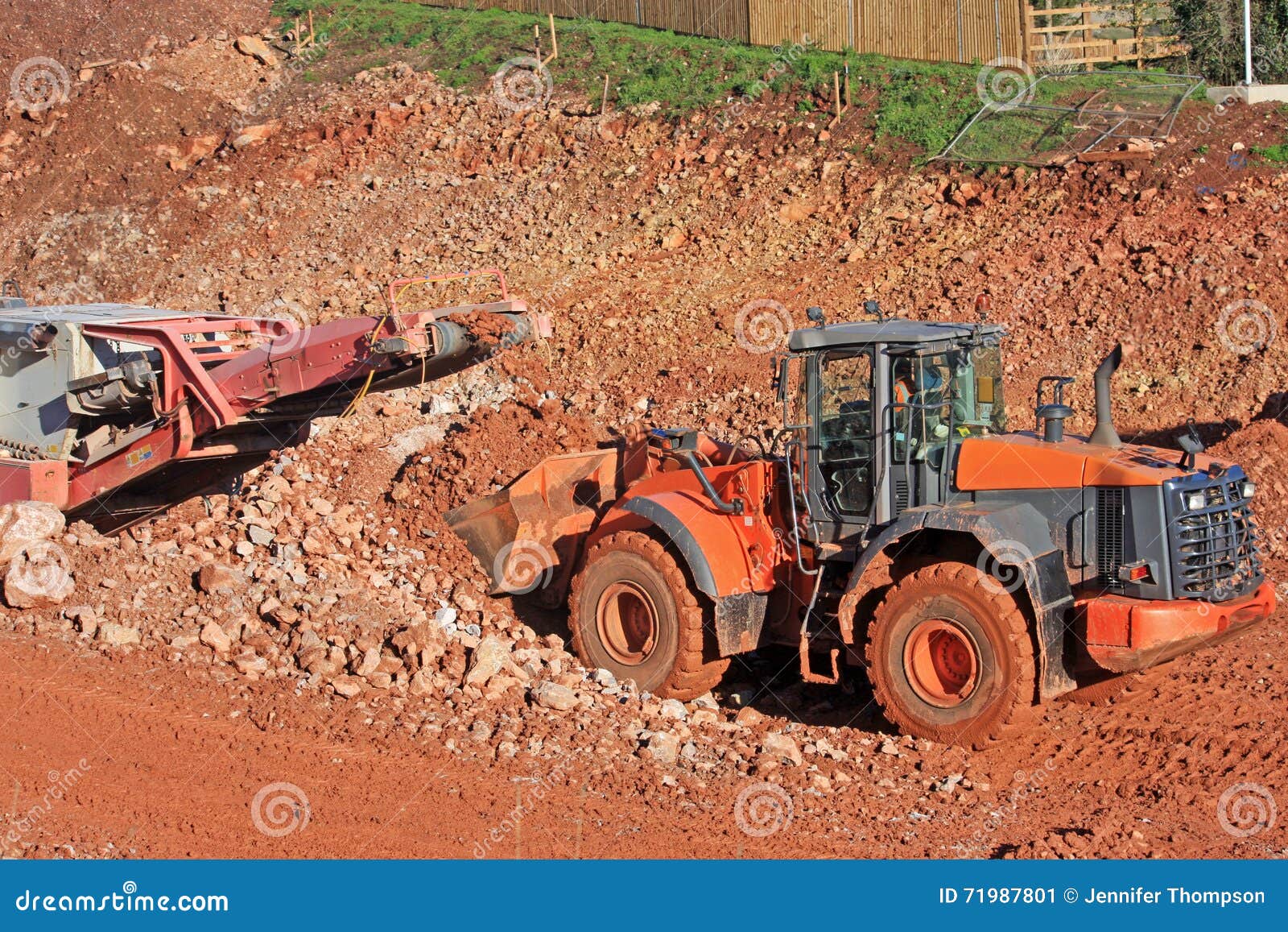 Front Loader and Stone Crusher Stock Image - Image of fork ...