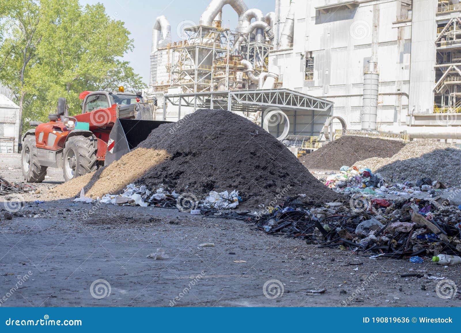 Front Loader Transporting Industrial and Communal Waste Materials in ...