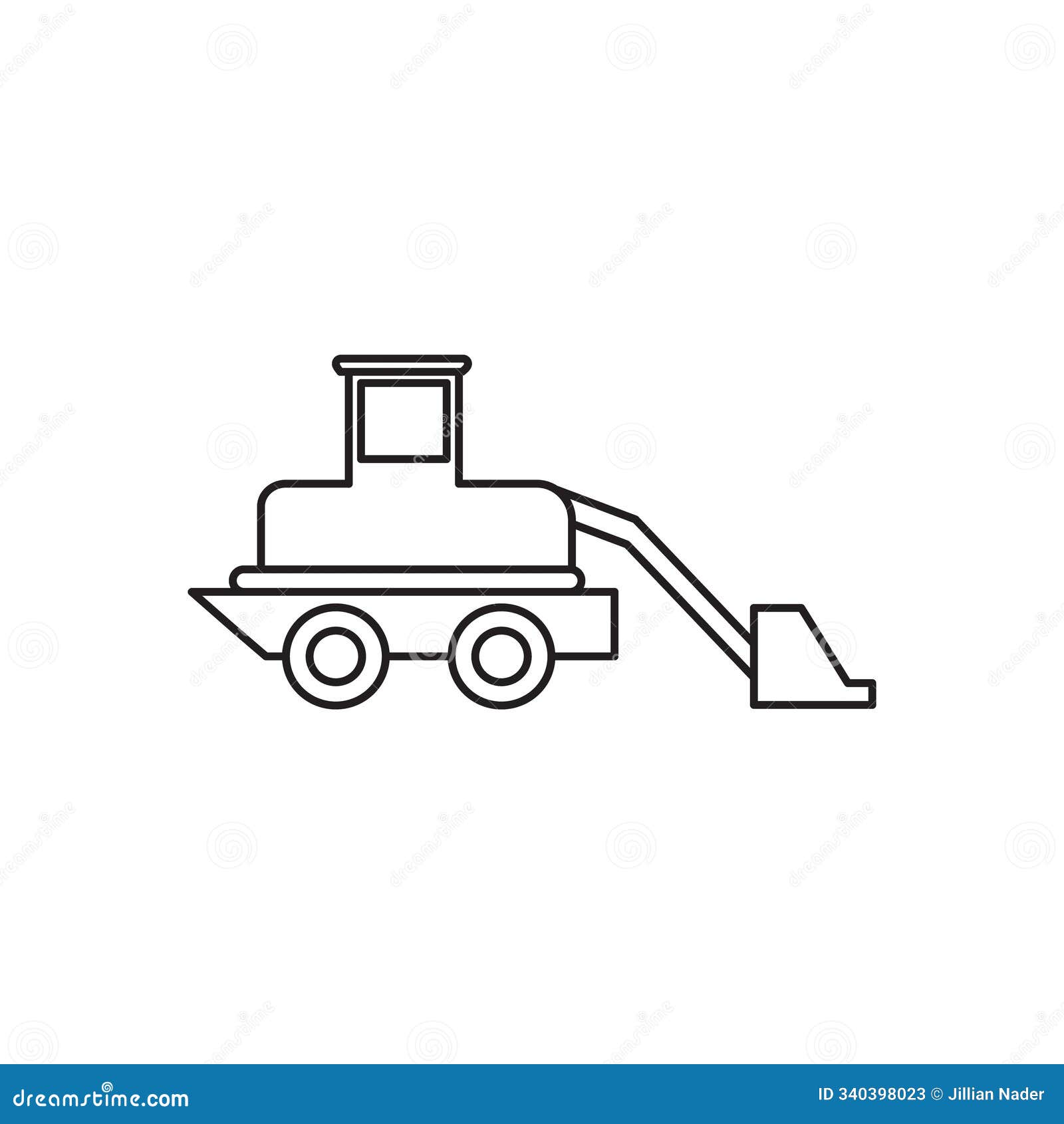 Front Loader Truck Icon Flat Line Symbol Set Stock Illustration ...