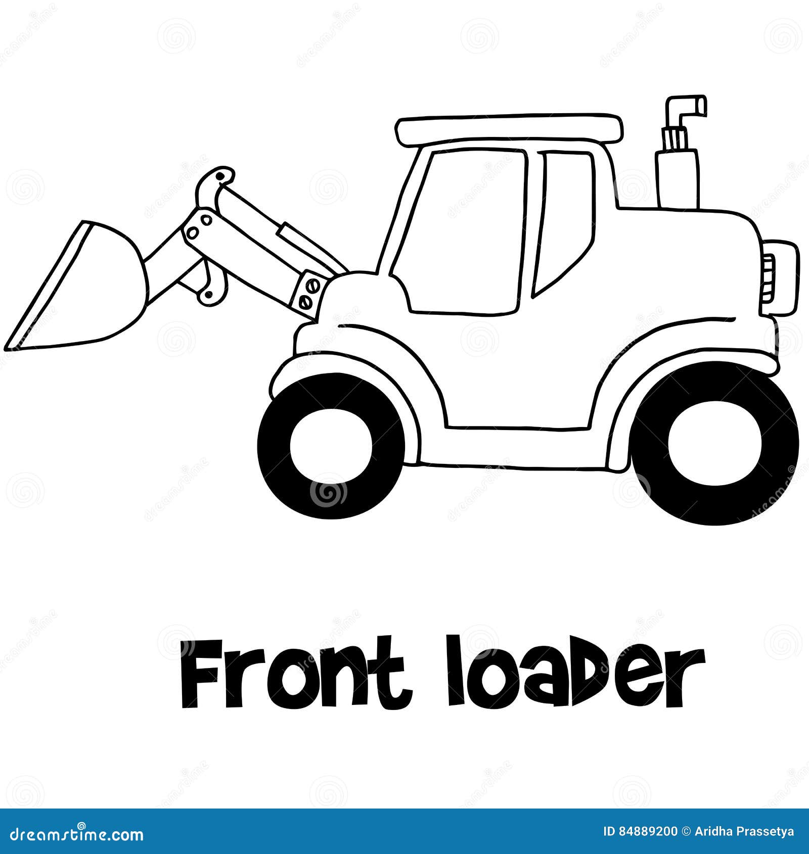 Front loader of vector art stock vector. Illustration of farm - 84889200
