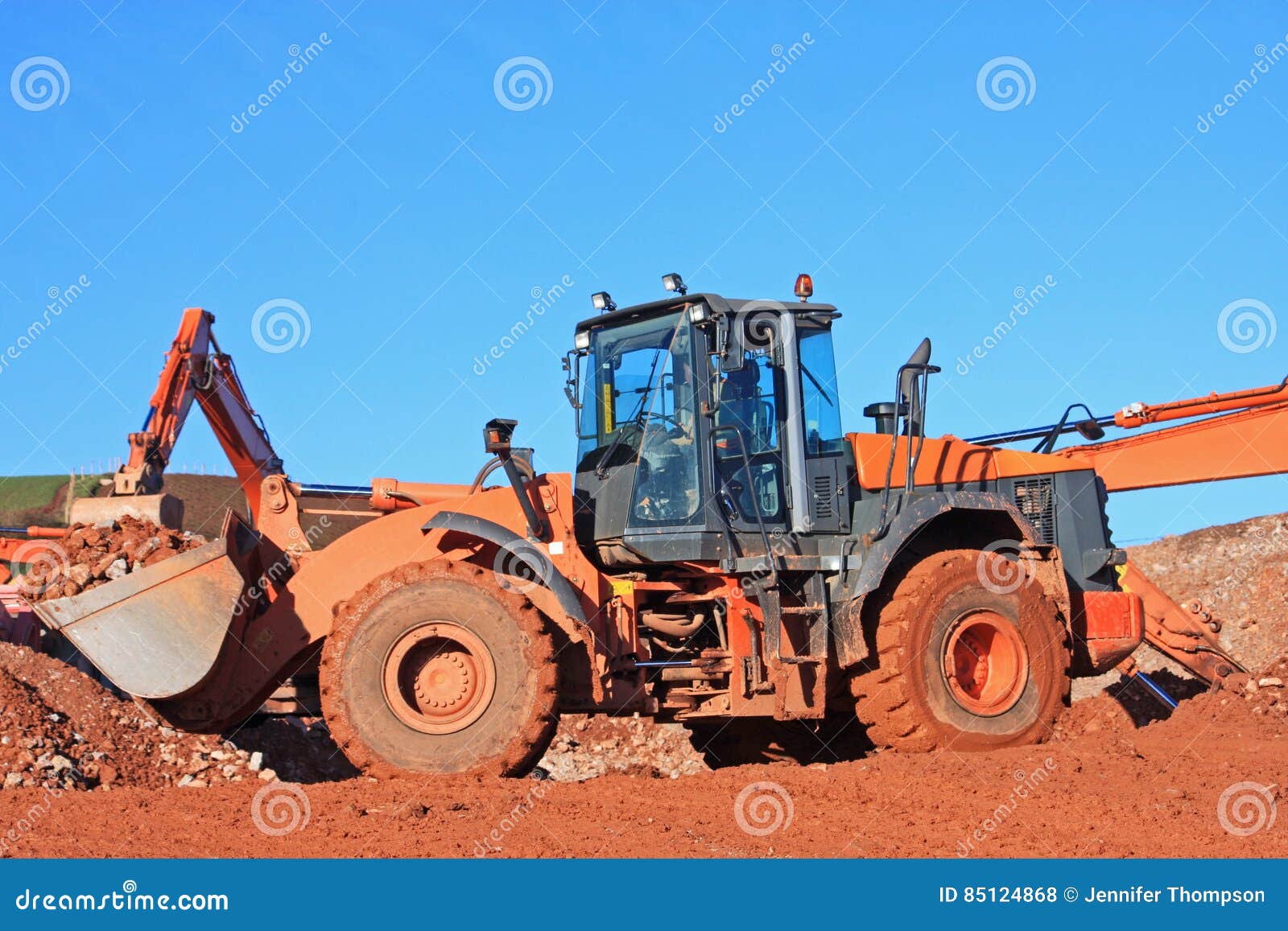 Front loader working stock photo. Image of works, digger - 85124868