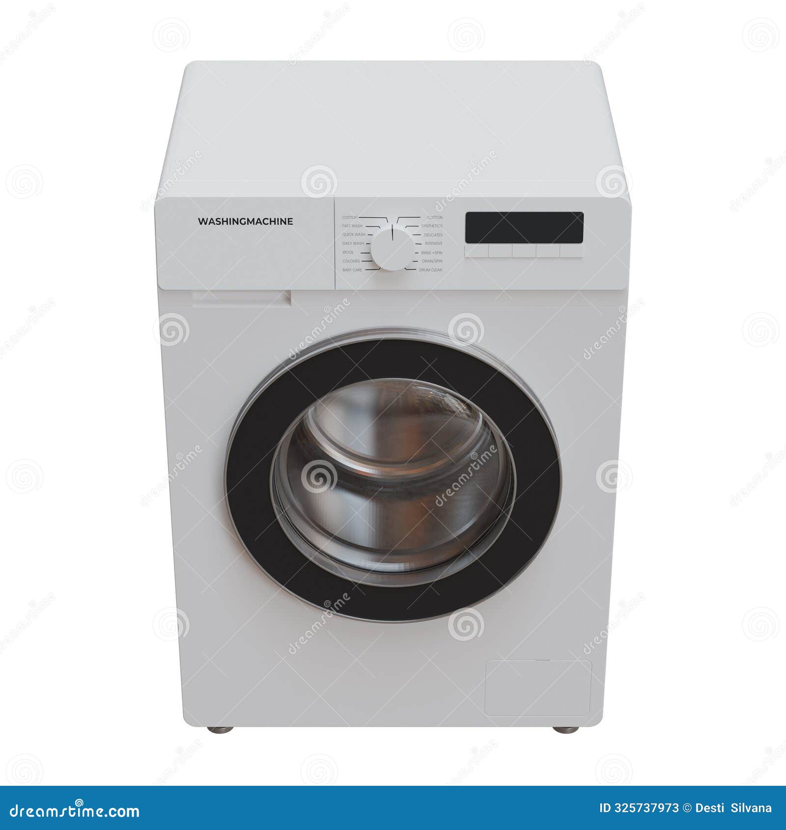 Front Loading Washing Machine 3D Render Illustration Stock Illustration ...