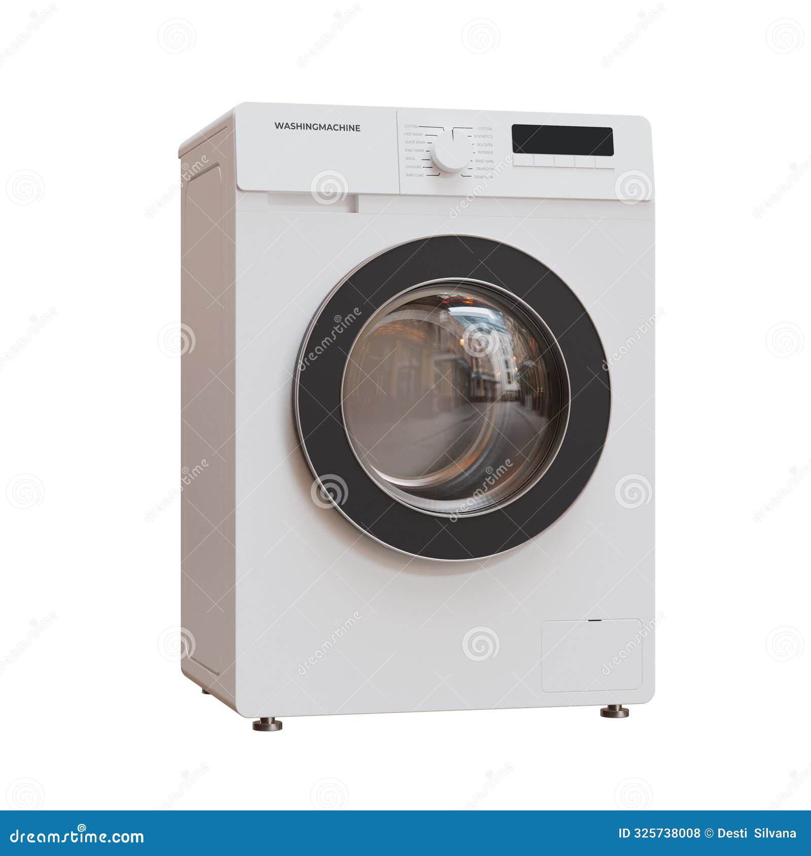 Front Loading Washing Machine 3D Render Illustration Stock Illustration ...