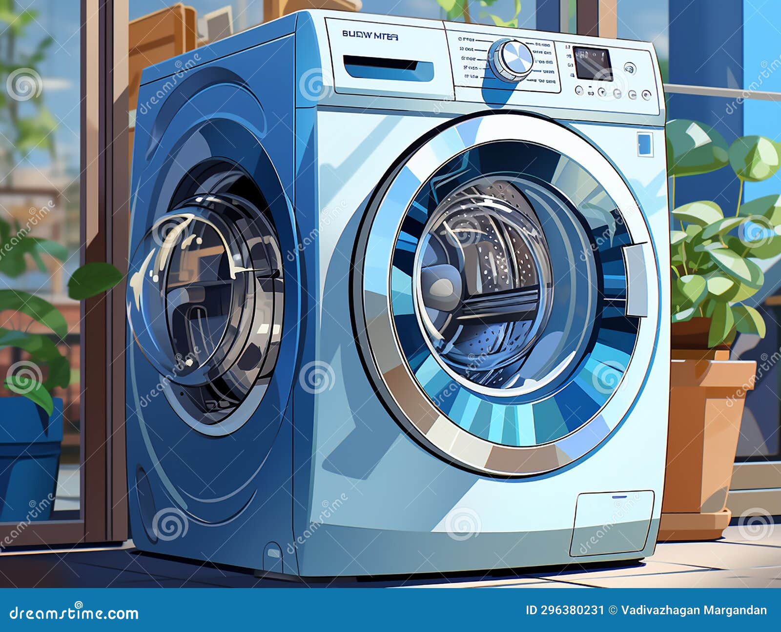 Front-Loading Washing Machine Stock Illustration - Illustration of ...