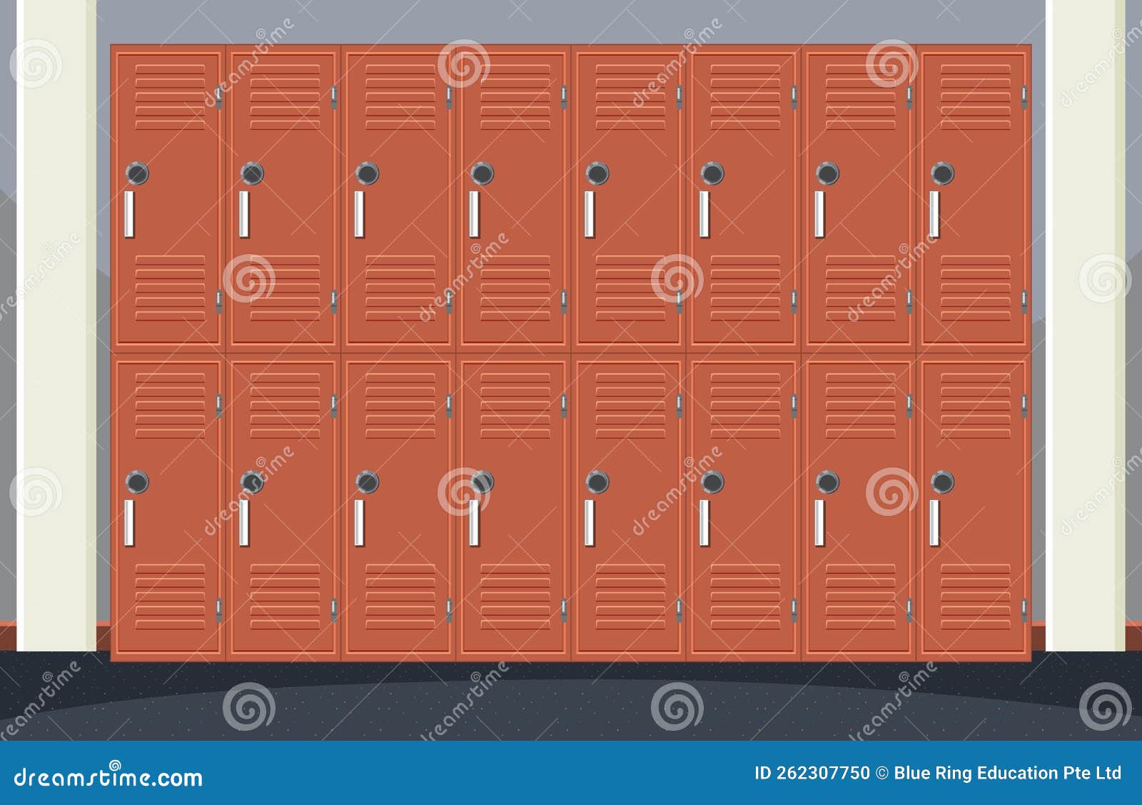 Front of Lockers Background Stock Vector - Illustration of steel ...