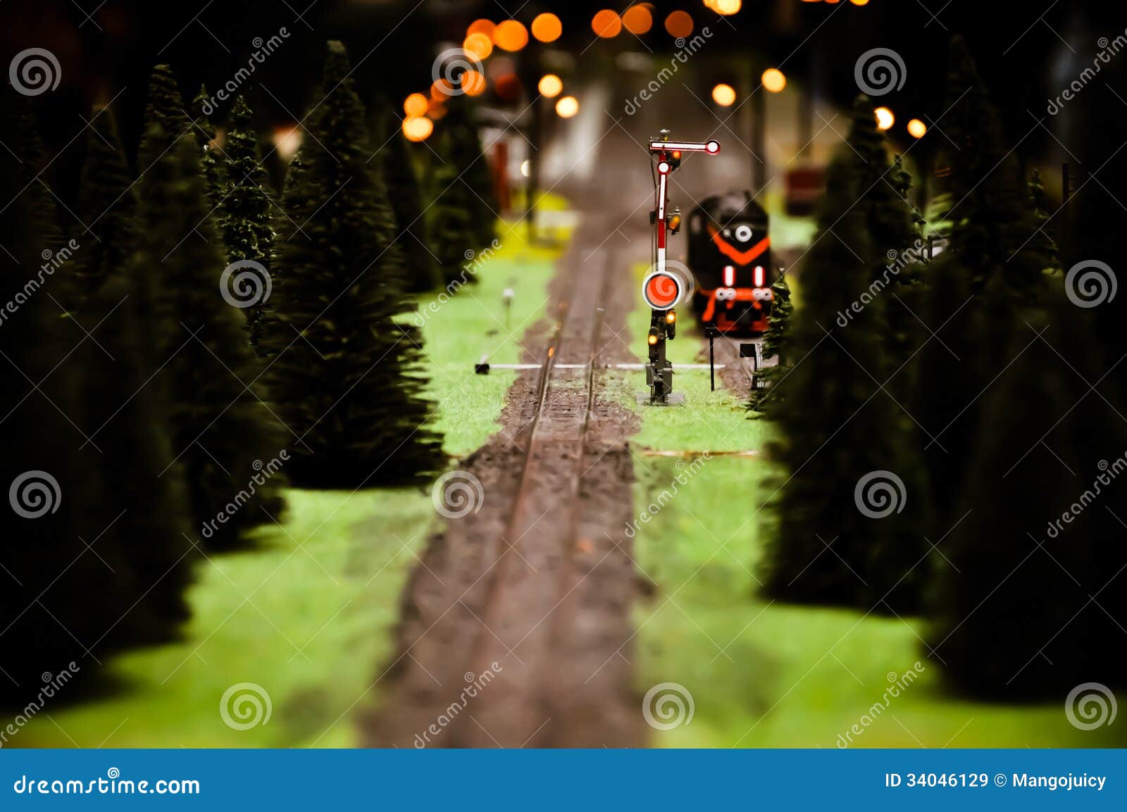 In Front of the Model Train Stock Image - Image of childhood, black ...