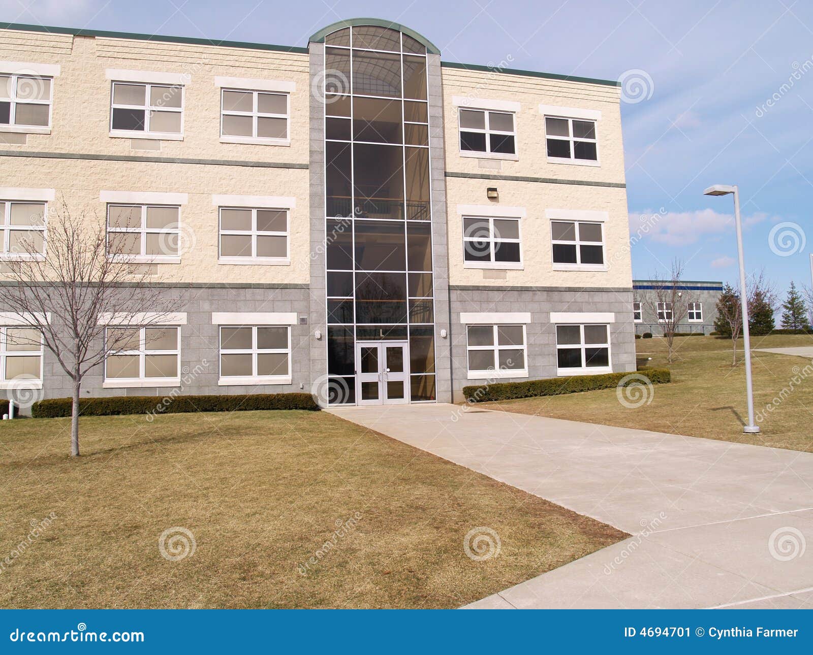 Front of a modern building stock image. Image of education - 4694701