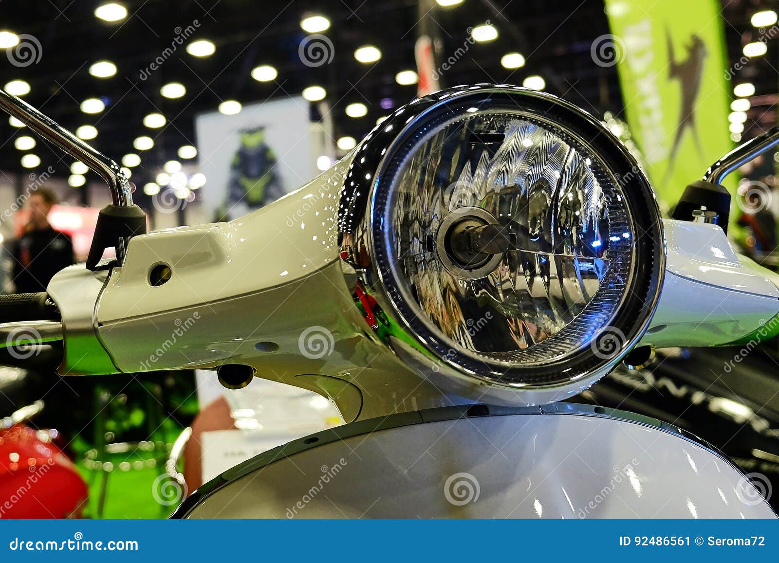 Front motorcycle headlight stock image. Image of motor - 92486561