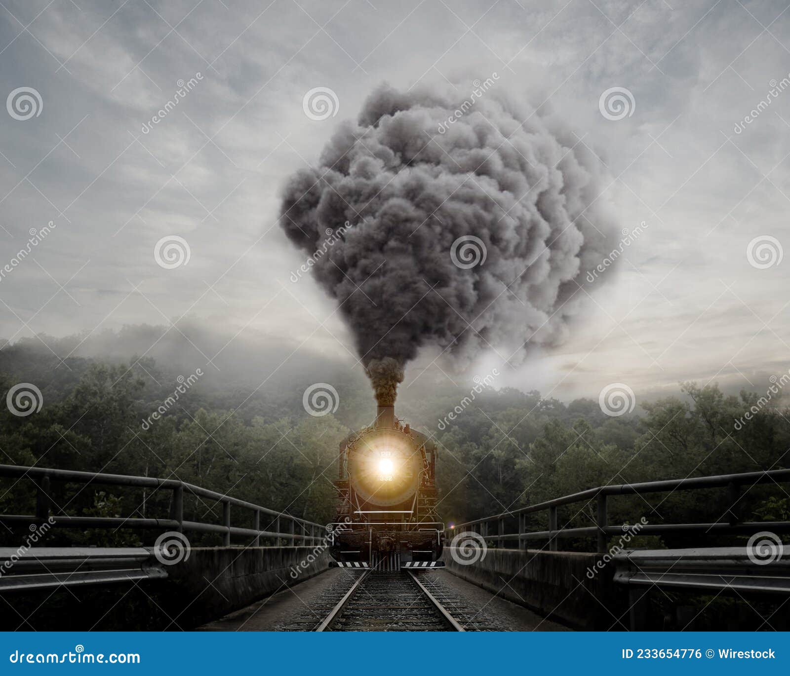 Front of a Moving Train Blowing Smoke Stock Photo - Image of speed ...