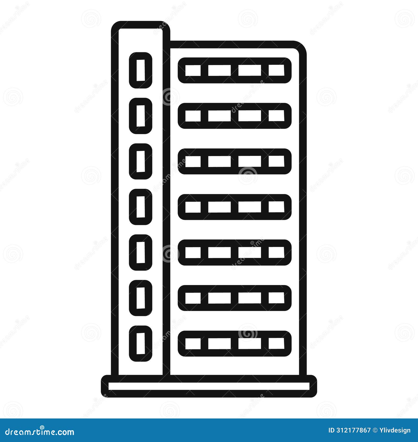 Front Multistory Building Icon Outline Vector. Window Residence Stock ...