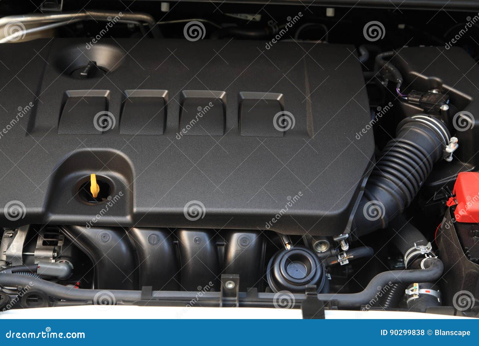 Front new car engine stock photo. Image of metallic, metal - 90299838