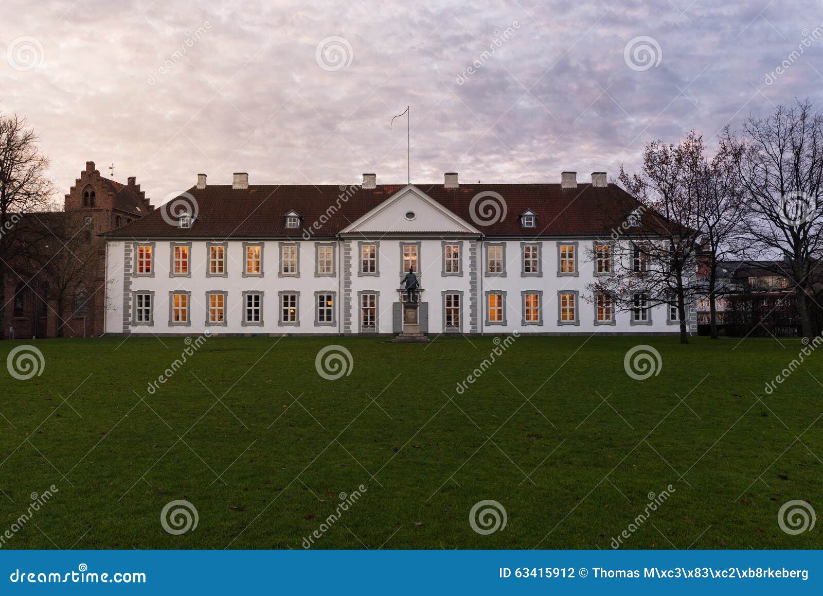 The Front of Odense Slot (castle), Denmark Stock Photo - Image of ...