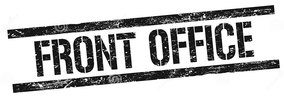 FRONT OFFICE Text on Black Grungy Rectangle Stamp Stock Illustration ...