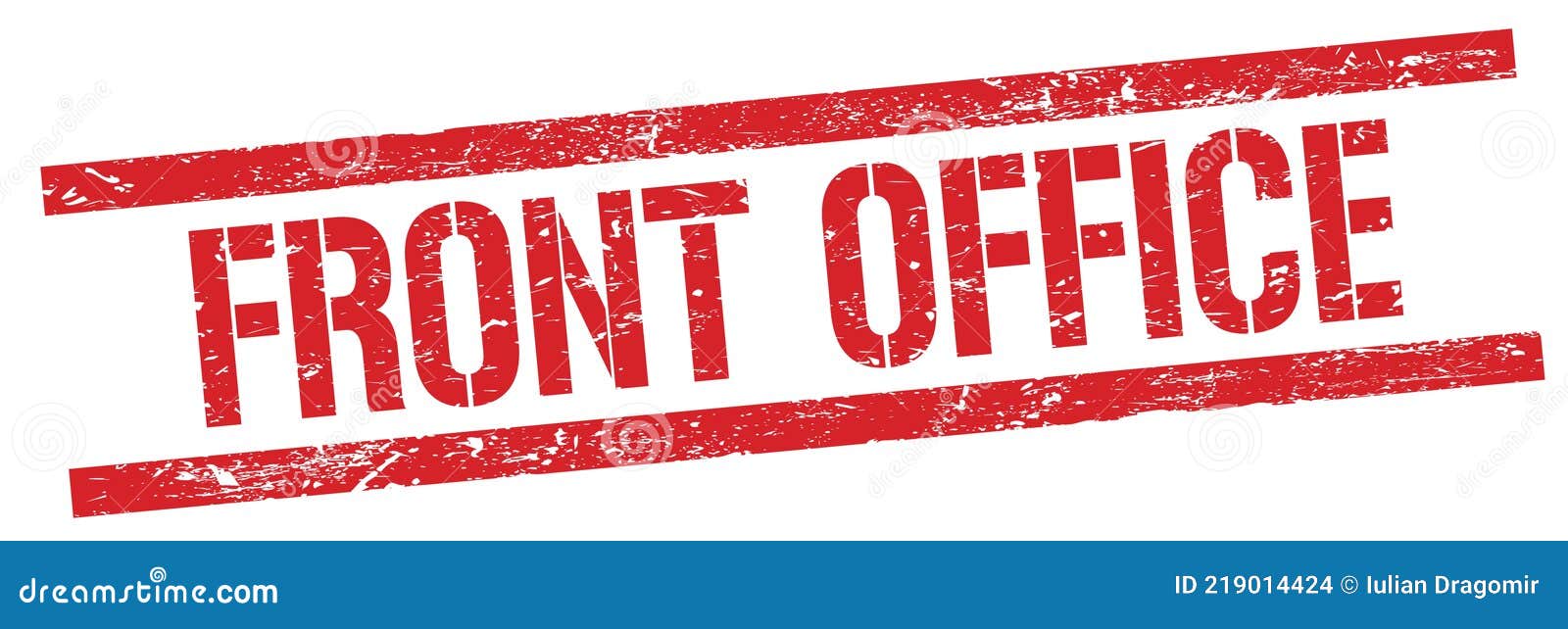 FRONT OFFICE Text on Red Grungy Rectangle Stamp Stock Illustration ...