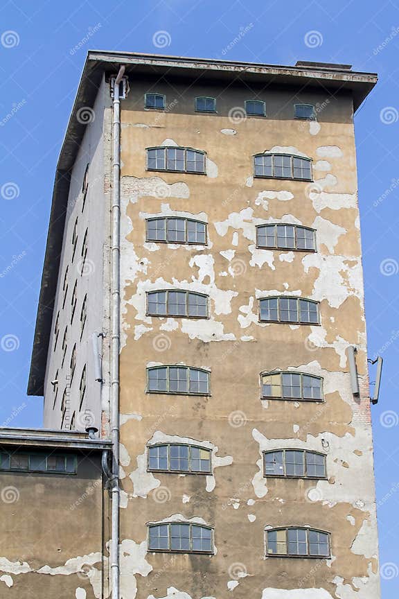 Front of an Old Factory Building Stock Image - Image of factory, city ...