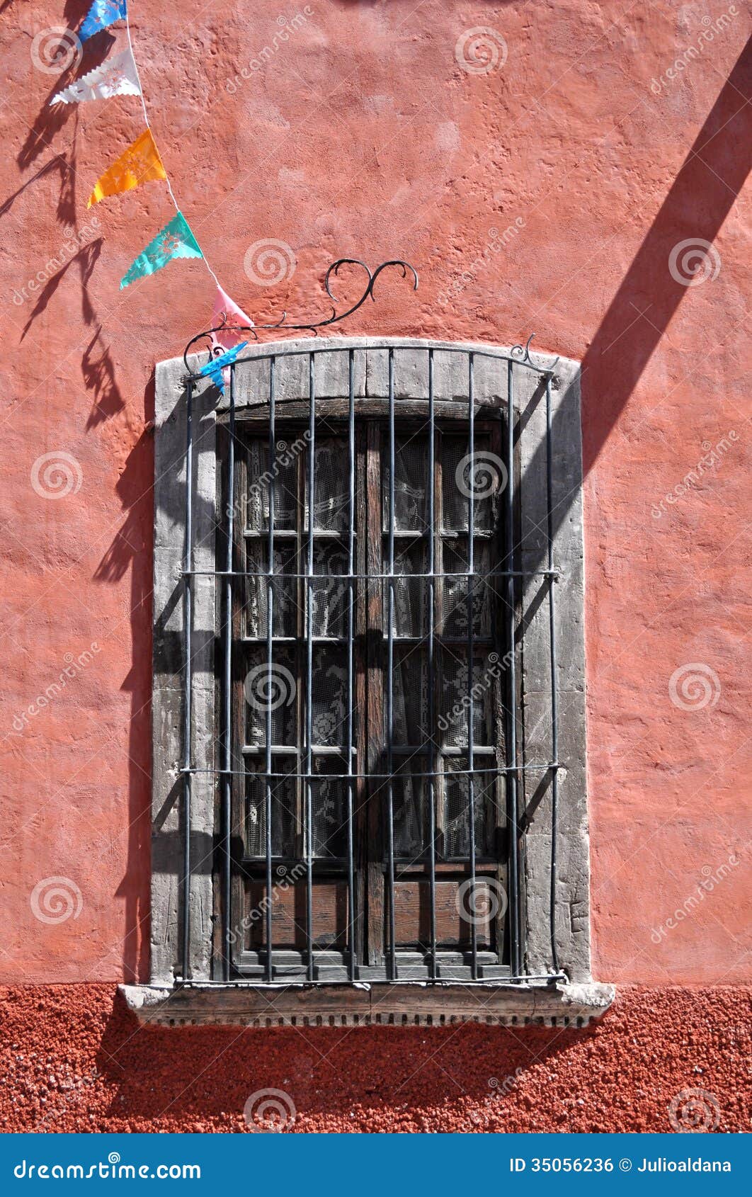 Front of an Old Mexican Window - Colonial Style Window Stock Photo ...