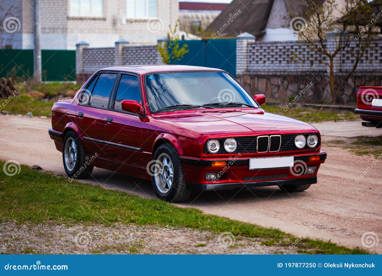 The Front of the Old, Red, German Car Stock Photo - Image of retro ...