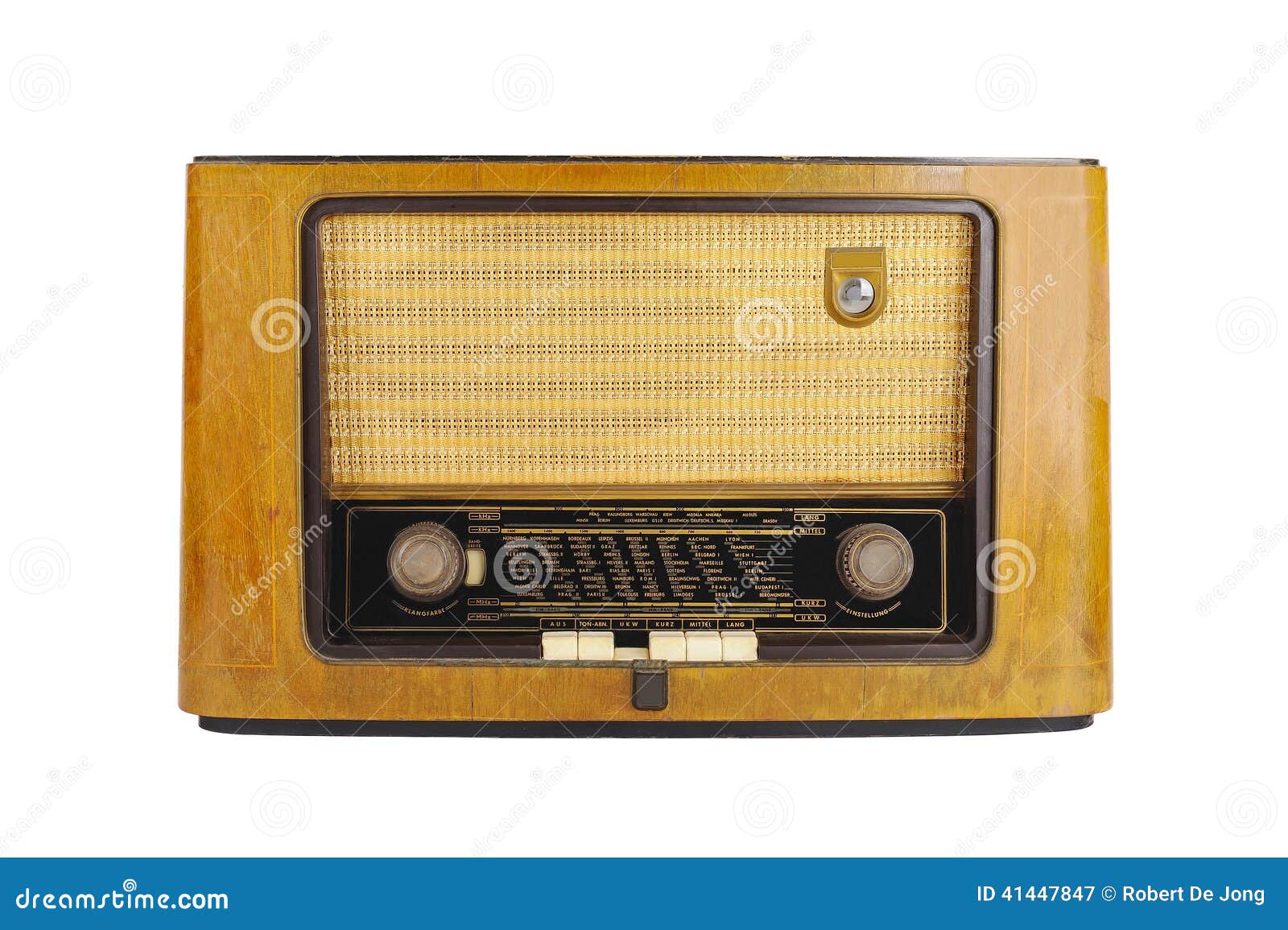 Front of an Old Retro Radio Stock Image - Image of electronics ...
