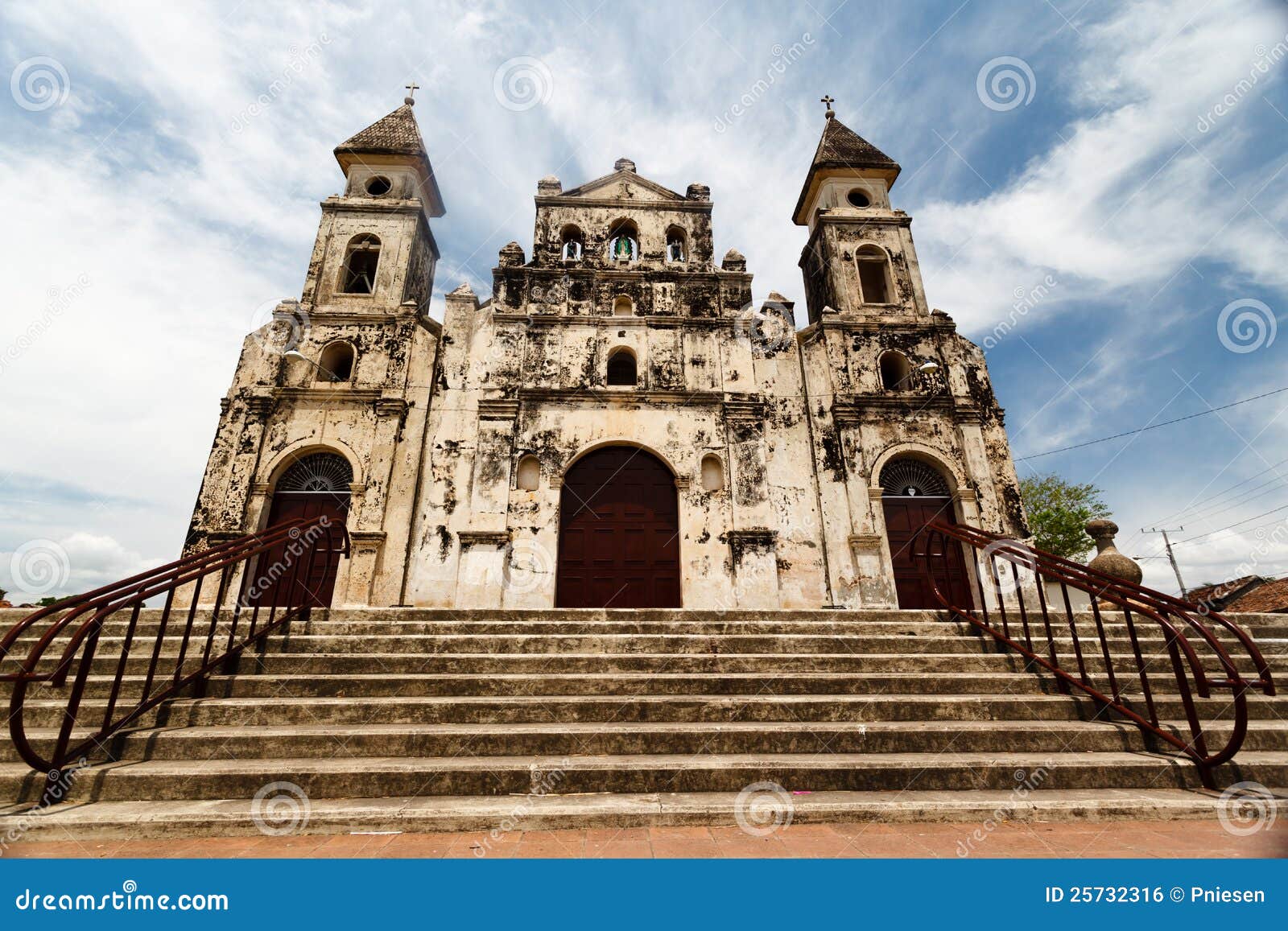 Front of Old Spanish Colonial Church Granada Stock Photo - Image of ...
